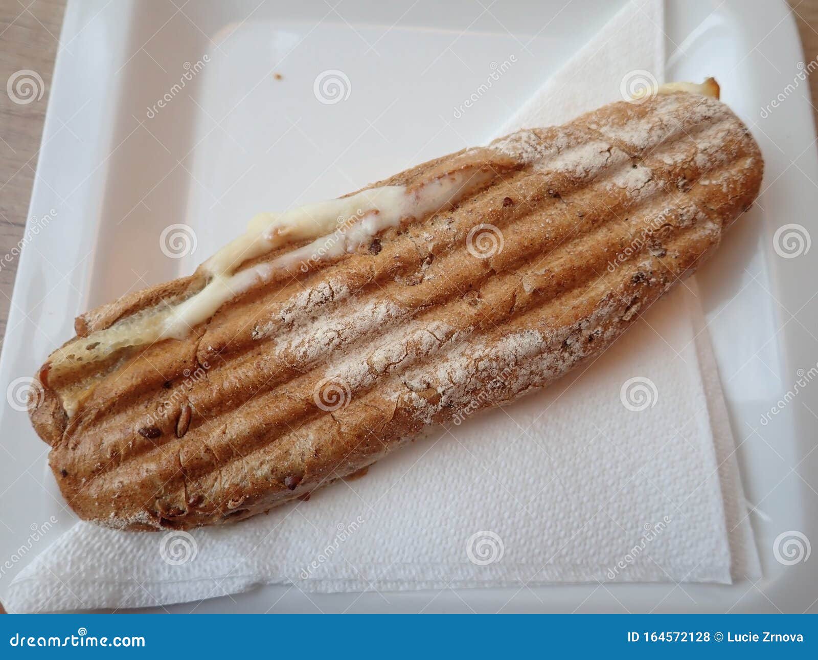 Long Panini Served on a Plate Stock Photo - Image of mixed, mozzarella ...