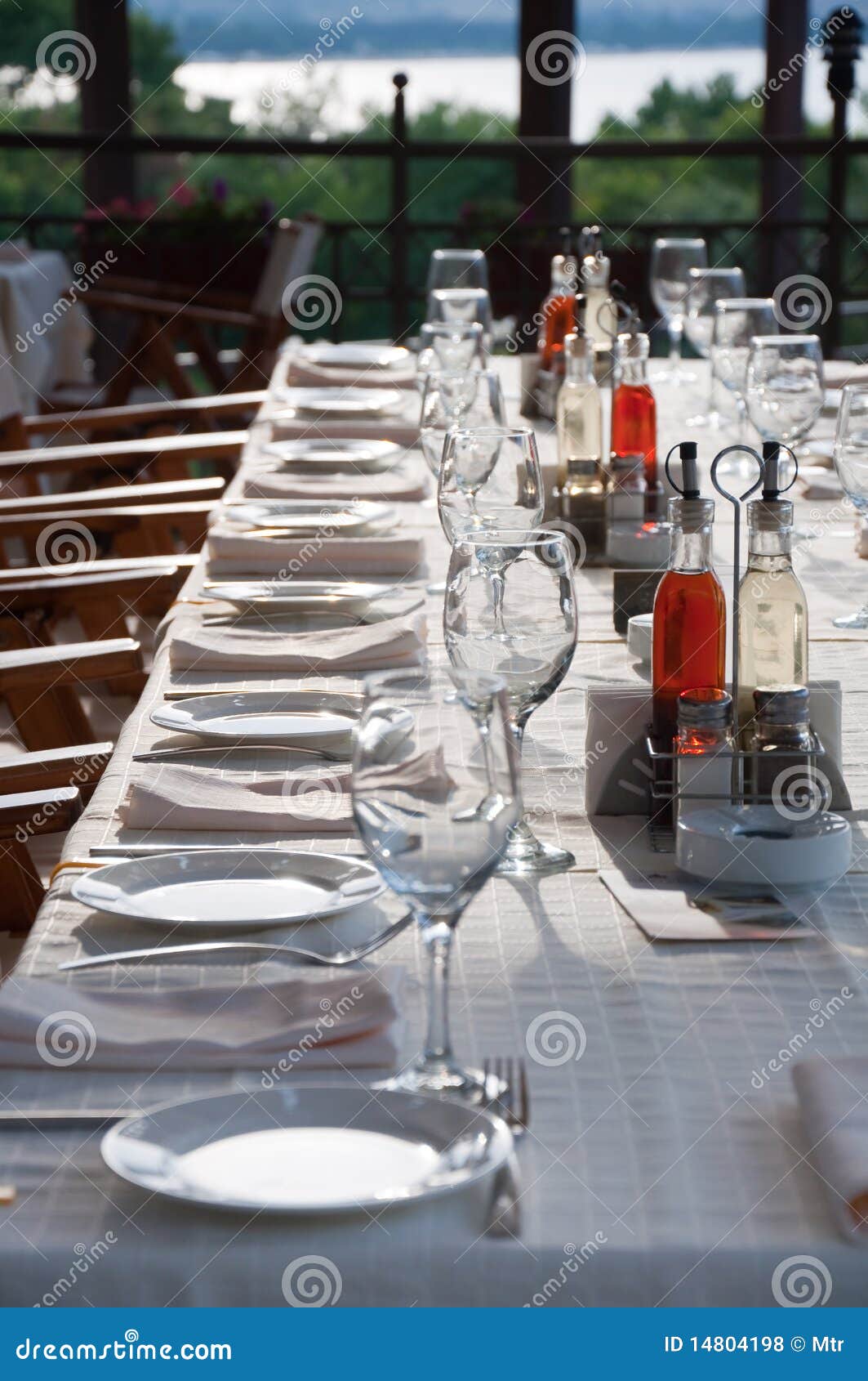 Long party table outdoor stock photo. Image of gourmet - 14804198