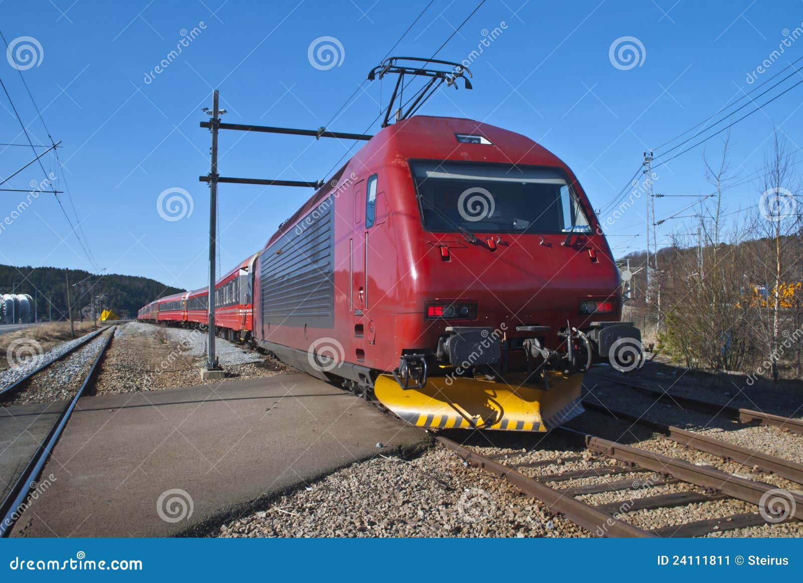 Long passenger train stock image. Image of long, nordic - 24111811