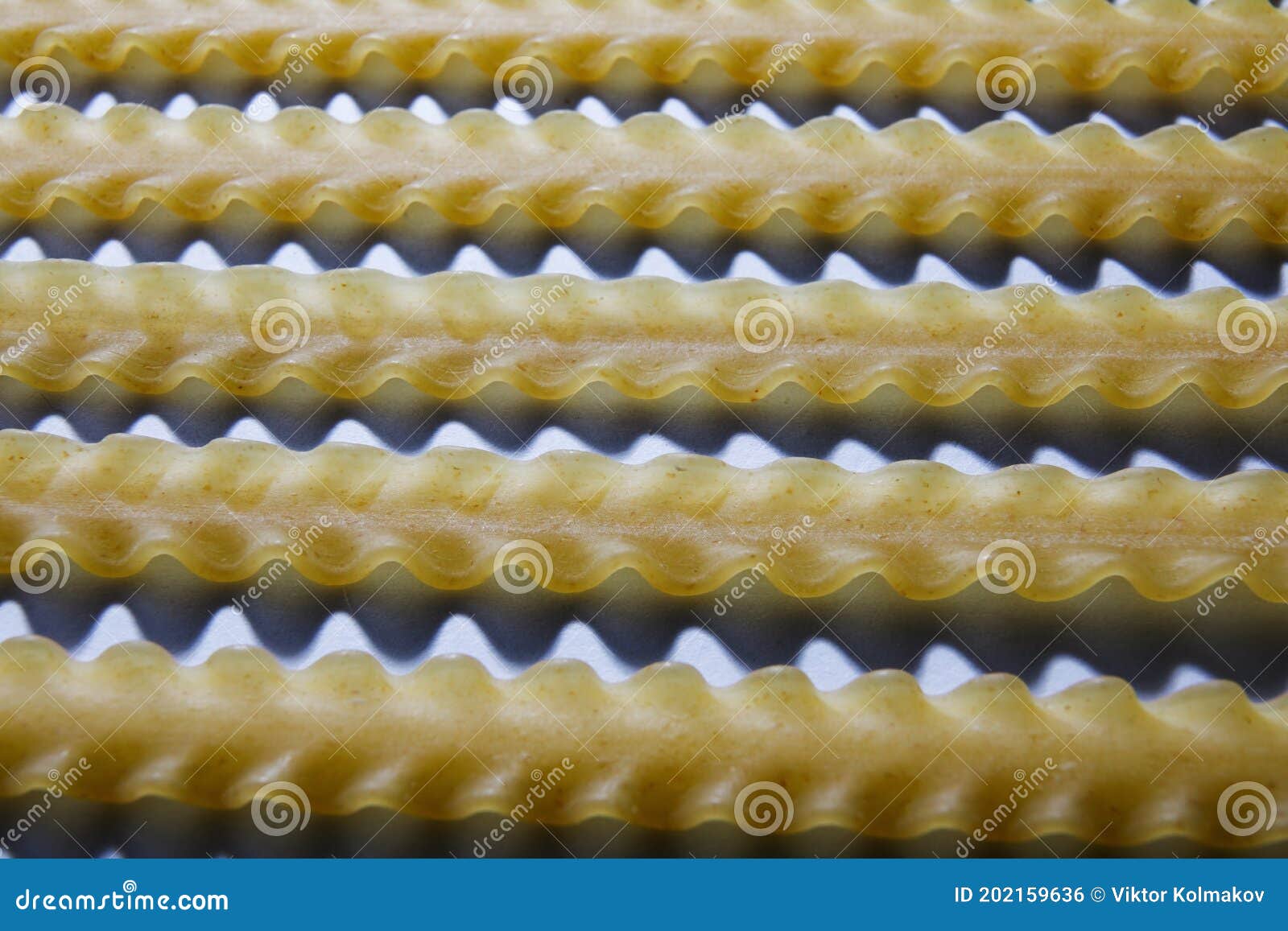 Long Pasta with a Wavy Edge Discard the Shadow Forming a Beautiful ...