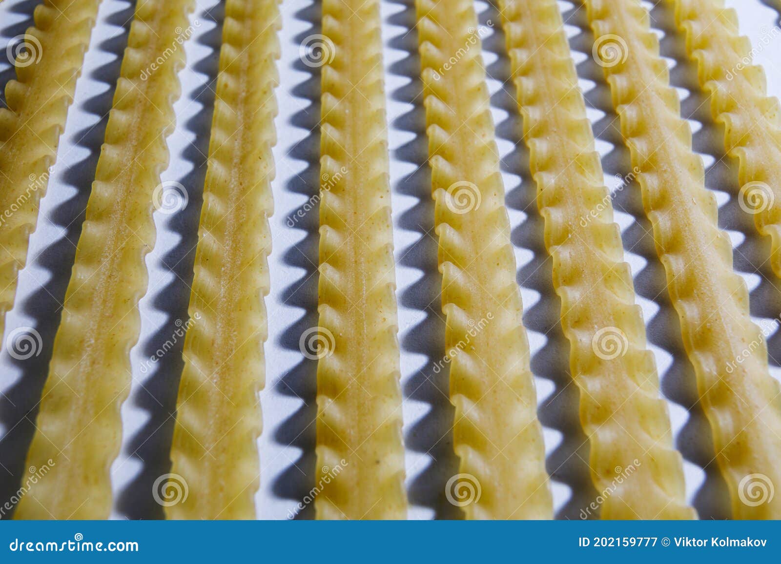 Long Pasta with a Wavy Edge Discard the Shadow Forming a Beautiful ...