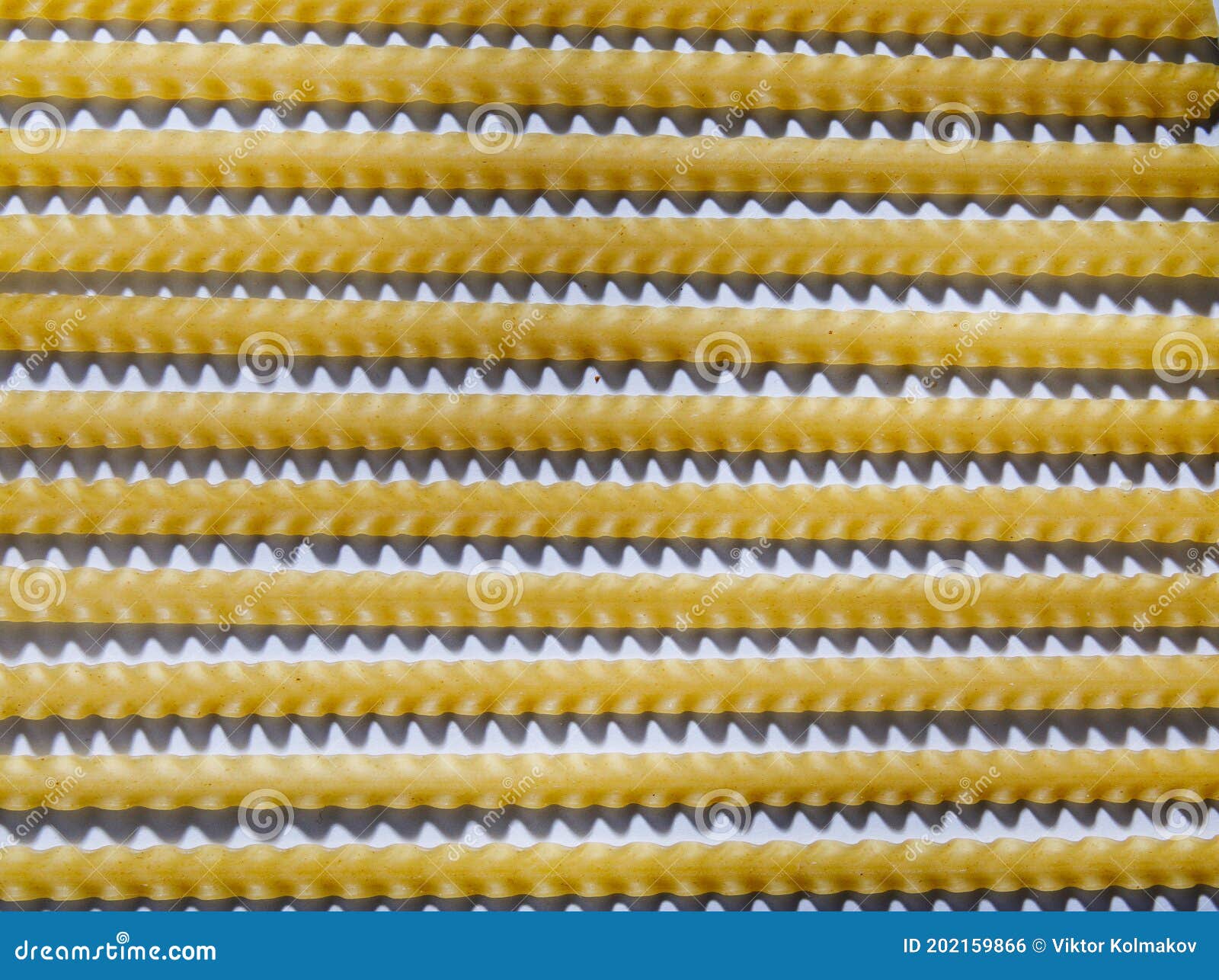 Long Pasta with a Wavy Edge Discard the Shadow Forming a Beautiful ...