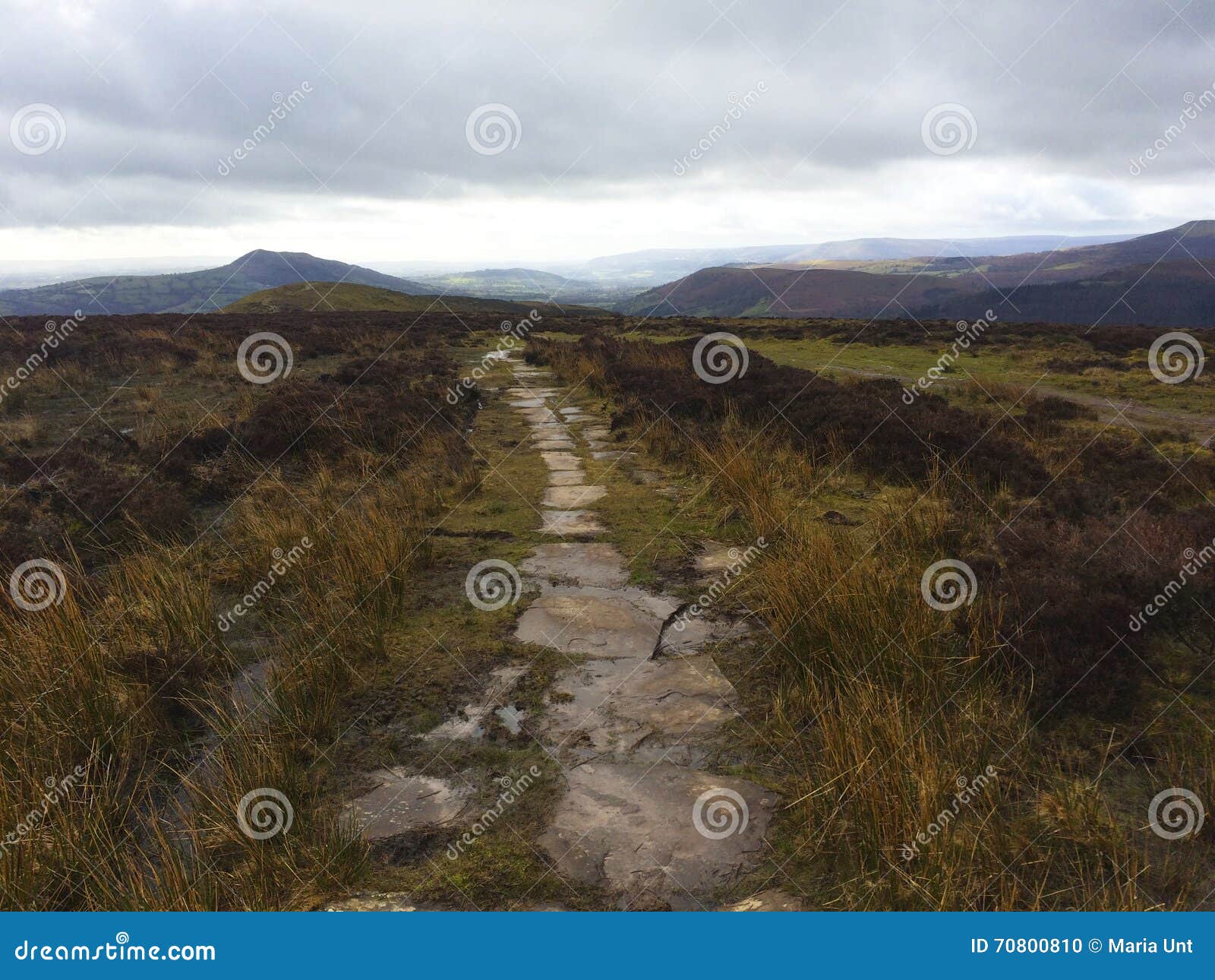 Long Path on the Hill, Wales Stock Photo - Image of english, black ...