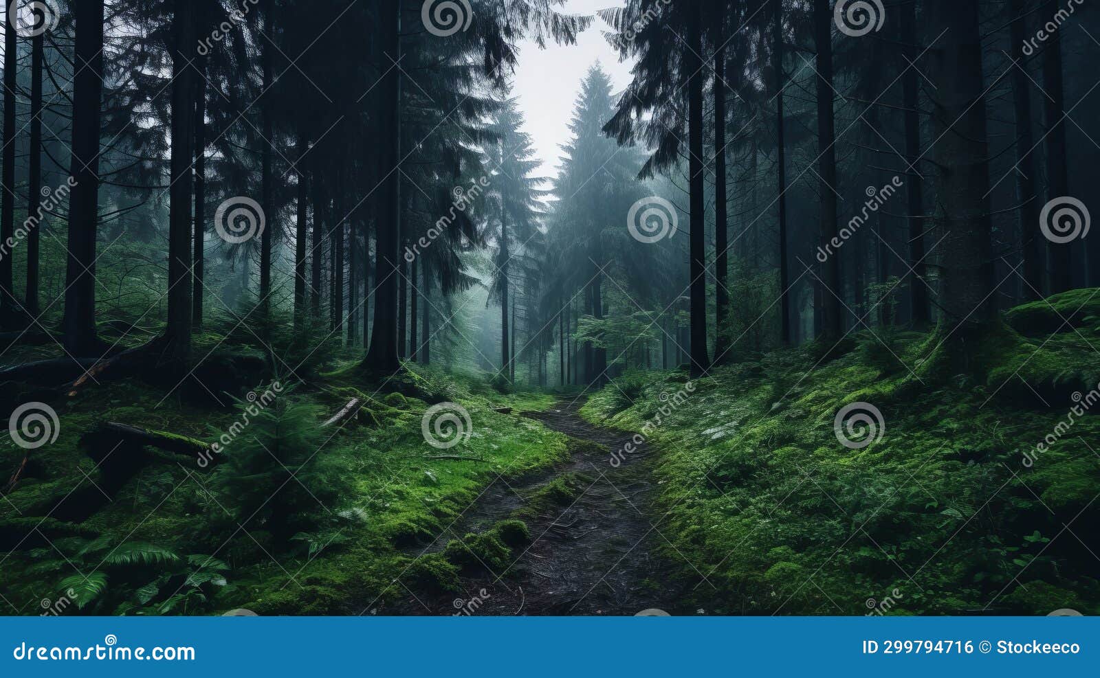 Enchanting Forest Path: Dark Green and Emerald Landscape in 8k ...