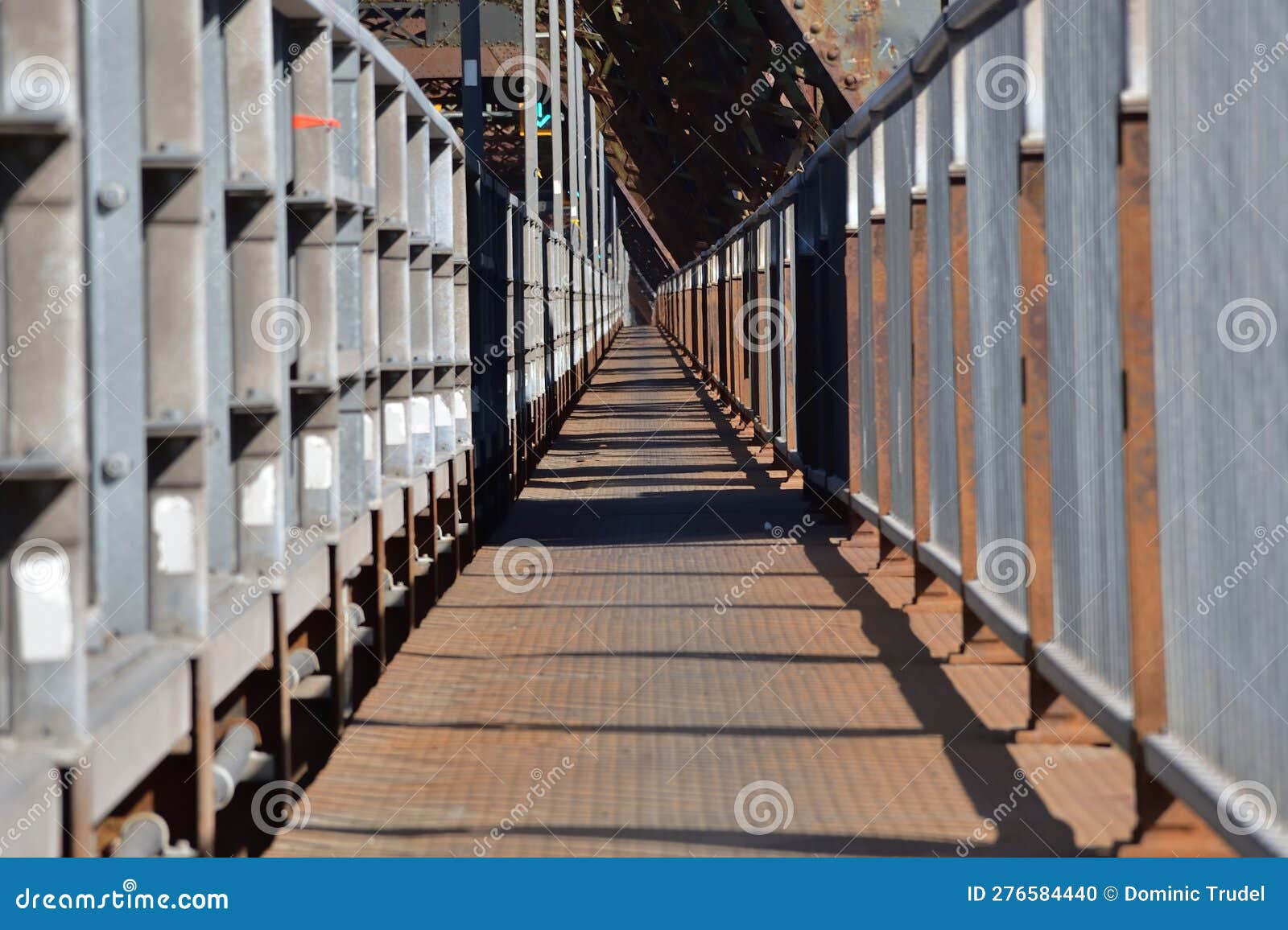 Long Pedestrian Catwalk on Quebec Bridge Stock Photo - Image of ...