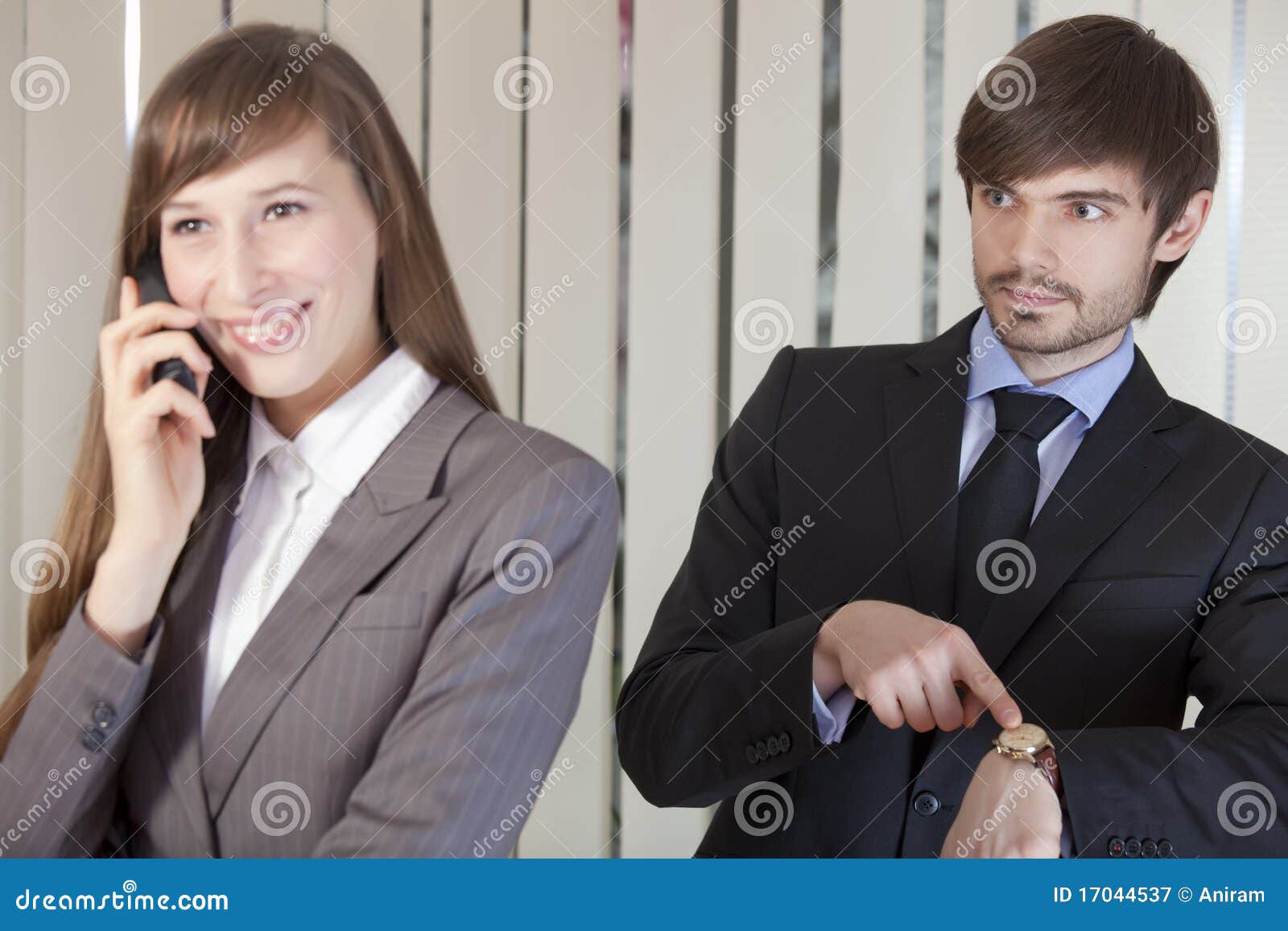 Long Phone Talk during the Work Stock Image - Image of business ...