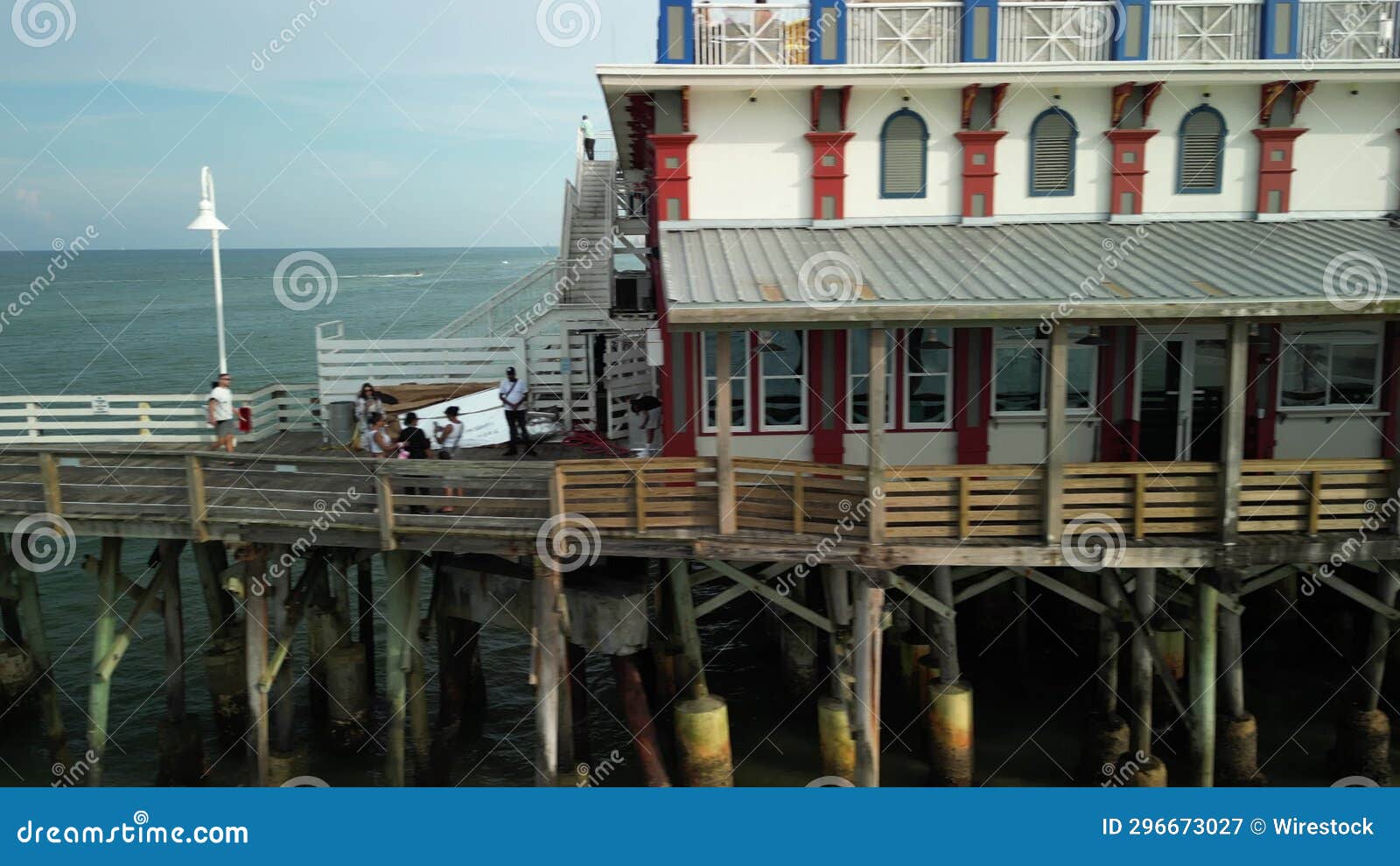 Long pier side flight stock video. Video of trip, summer - 296673027