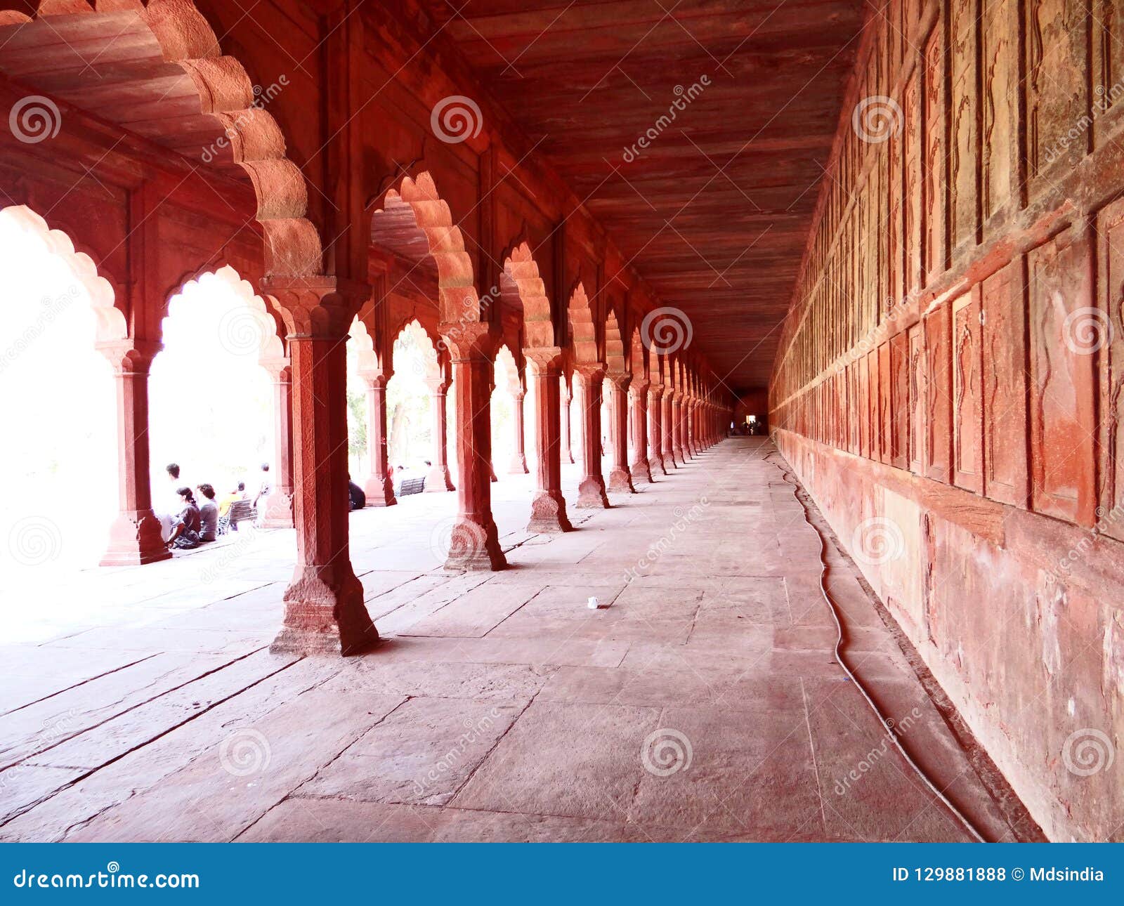 Long pillared corridor editorial stock photo. Image of corridor - 129881888