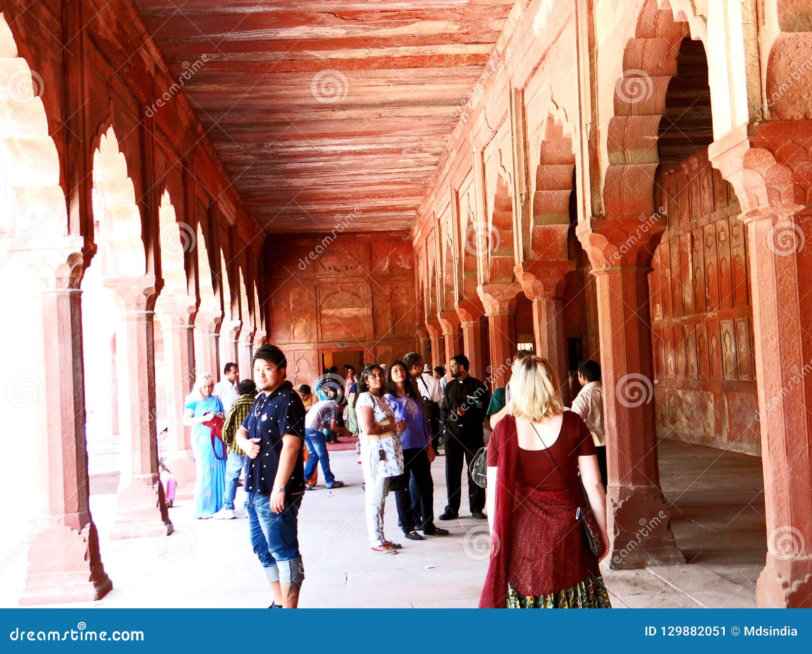 Long pillared corridor editorial photo. Image of crowd - 129882051
