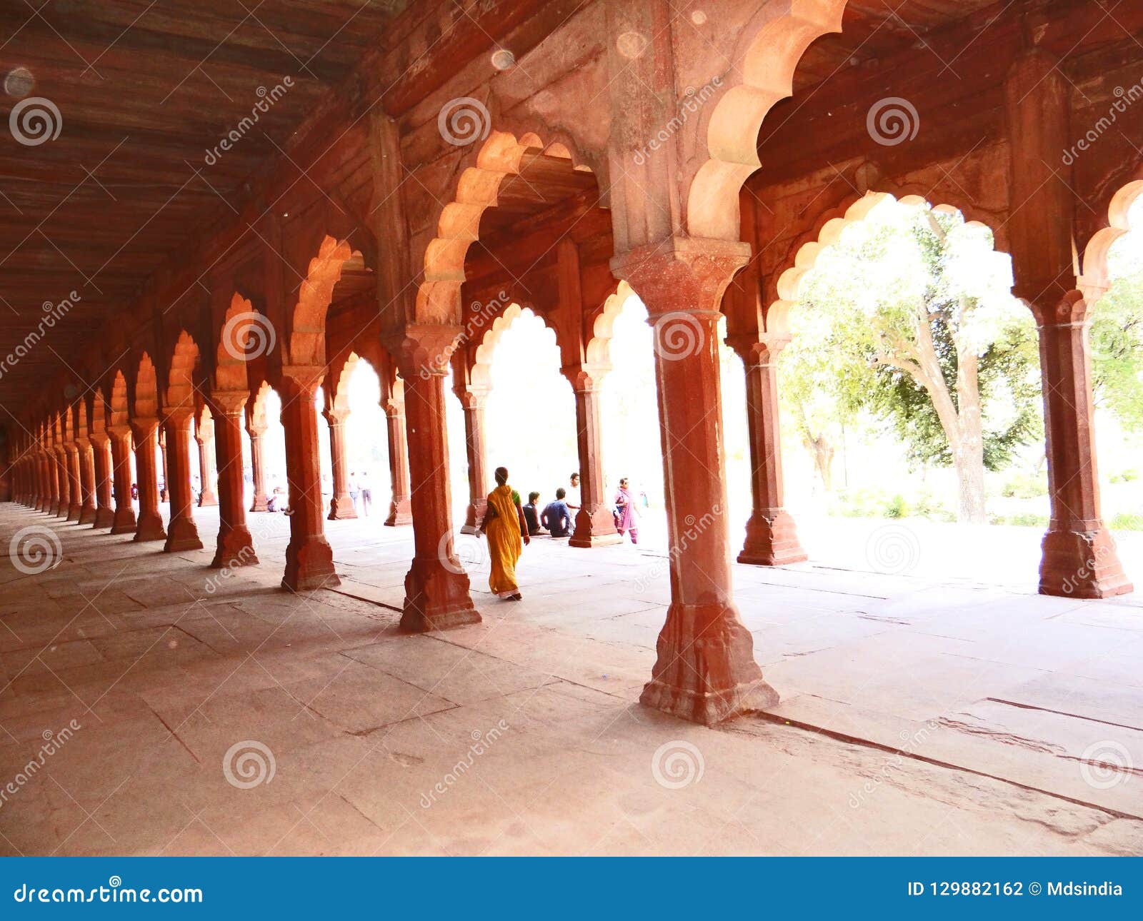 Long pillared corridor editorial photography. Image of devotees - 129882162
