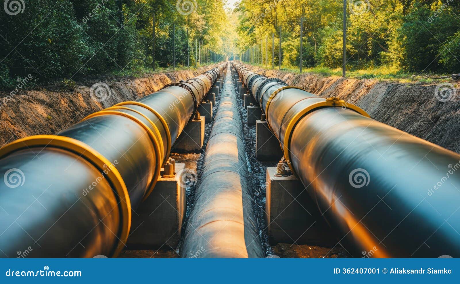 A Long Pipe with a Yellow Line Going through it Stock Illustration ...