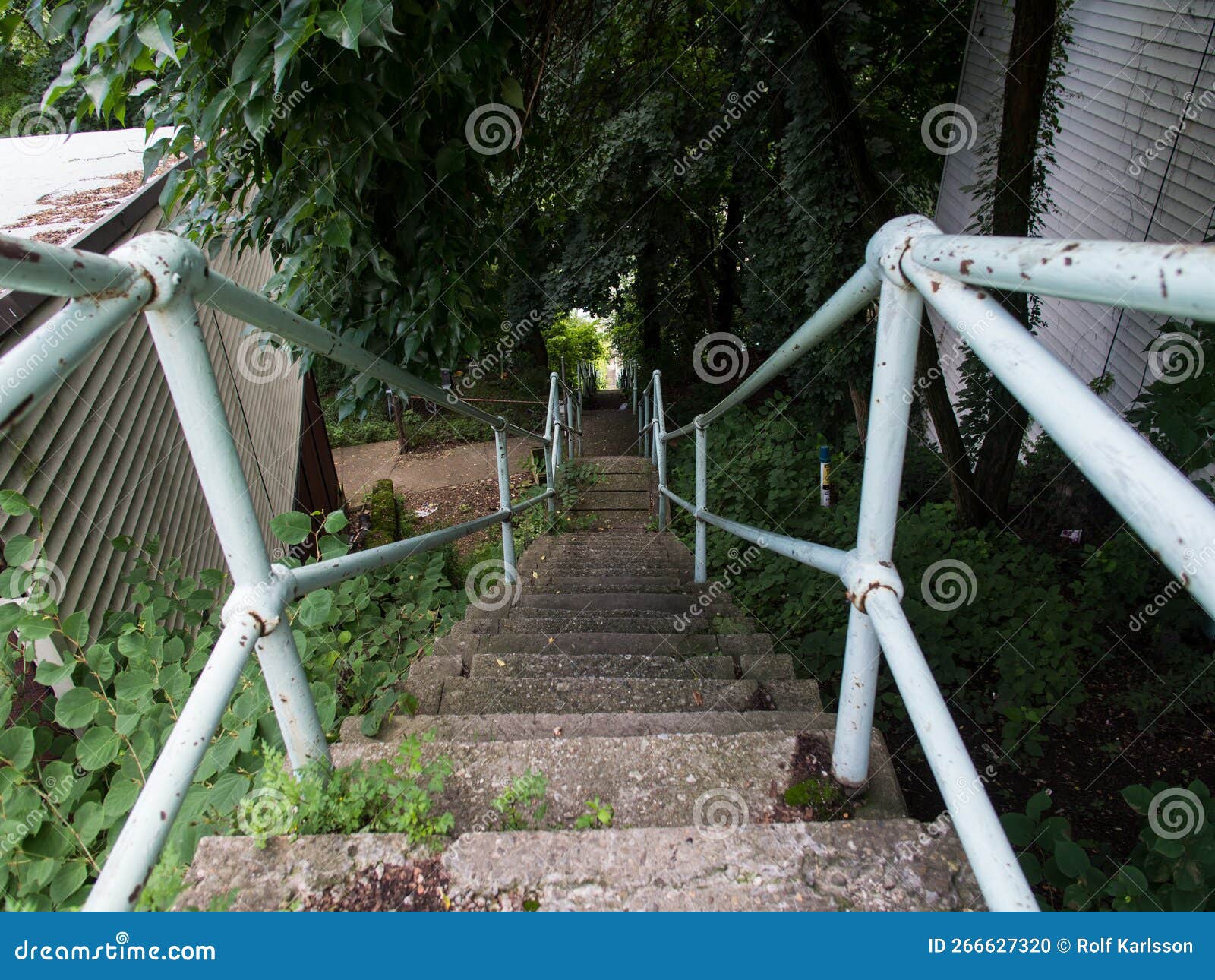 Long Pittsburgh Staircase Leading Down Stock Photo - Image of hill ...