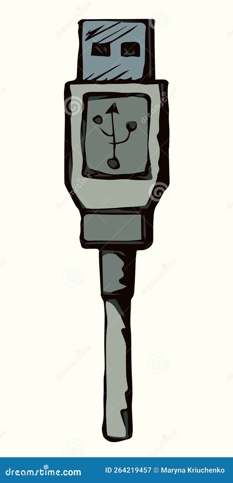 Cord for Charging the Phone. Vector Drawing Stock Vector - Illustration ...