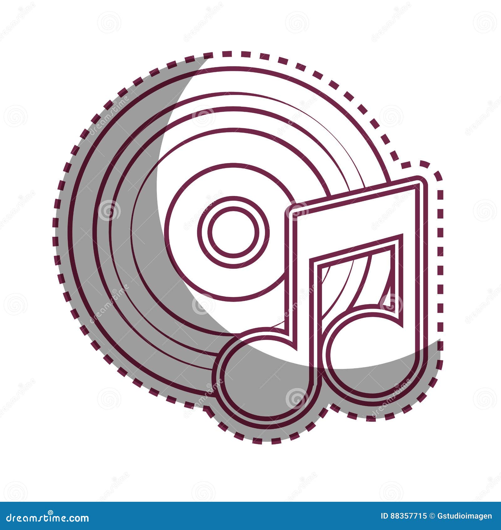 Long play disk icon stock vector. Illustration of disco - 88357715