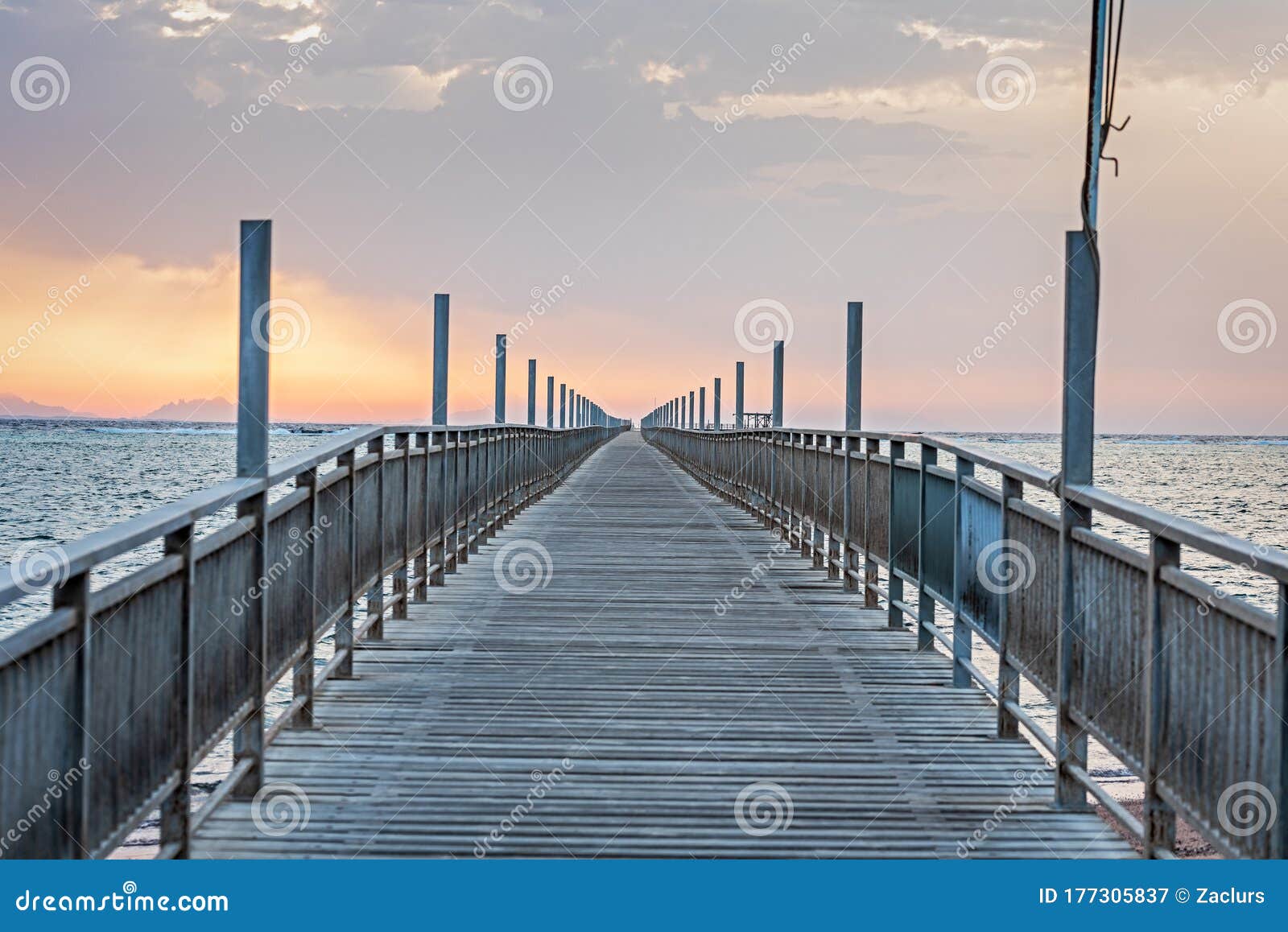 Long Pontoon On The Red Sea In Egypt. Pontoon For Descent Into The ...
