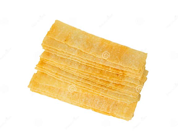 Long Potato Chips Isolated, Crispy Thin Potato Snack Pile, Rectangular ...