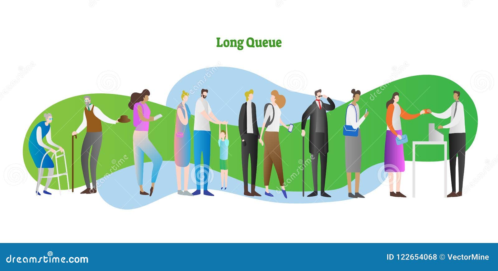 Long People Queue Silhouette Set 1 Stock Photo | CartoonDealer.com ...