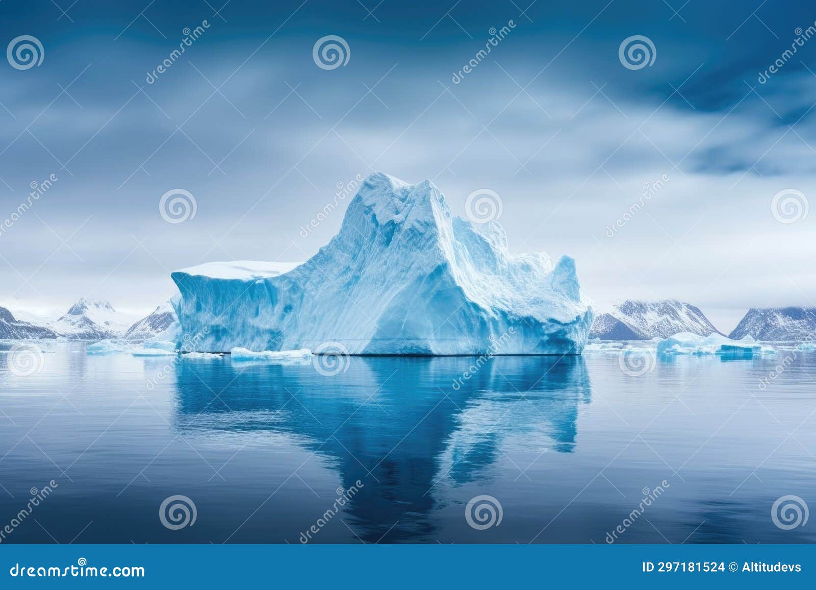 Long Range View of Massive Isolated Iceberg Stock Photo - Image of ...