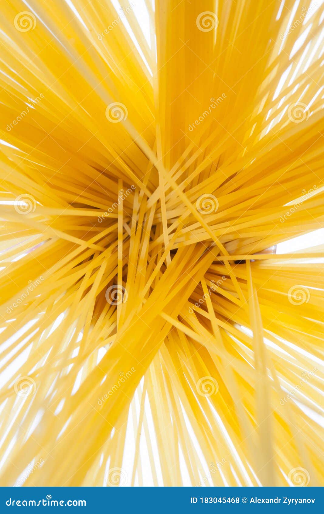 Long Raw Spaghetti in a Ring on White Background Stock Photo - Image of ...