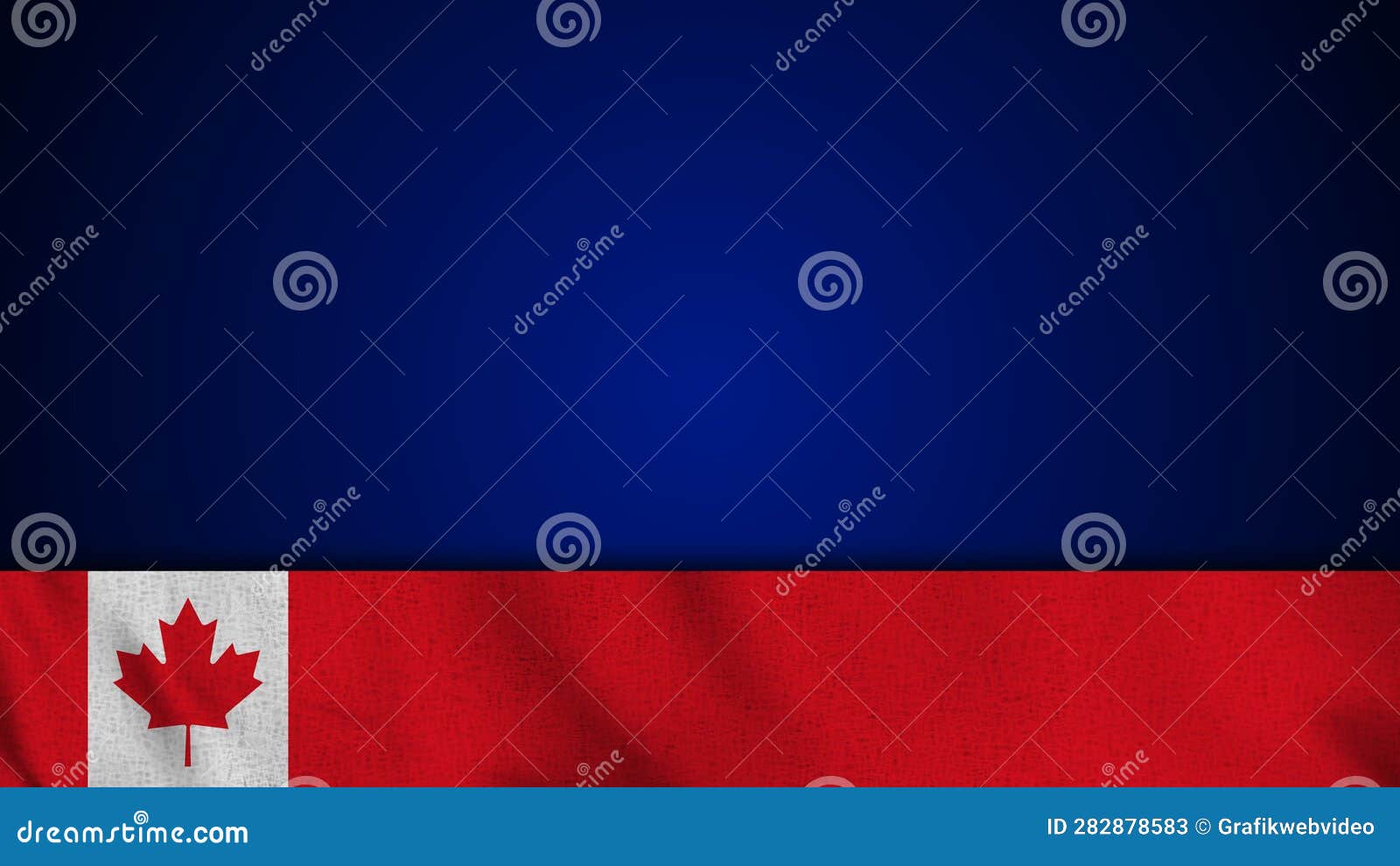 Long Realistic Canada Flag and Blank Dark Blue Background Area Stock ...