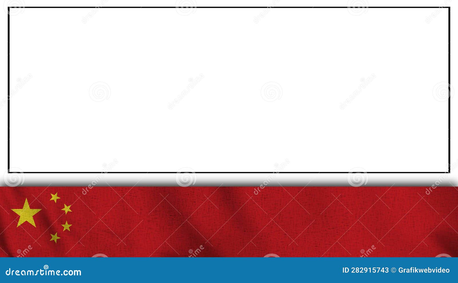 Long Realistic China Flag and Blank Area Stock Illustration ...