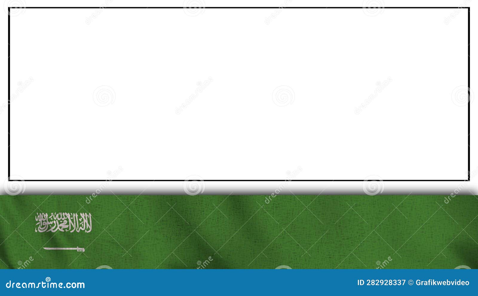 Long Realistic Saudi Arabia Flag and Blank Area Stock Illustration ...