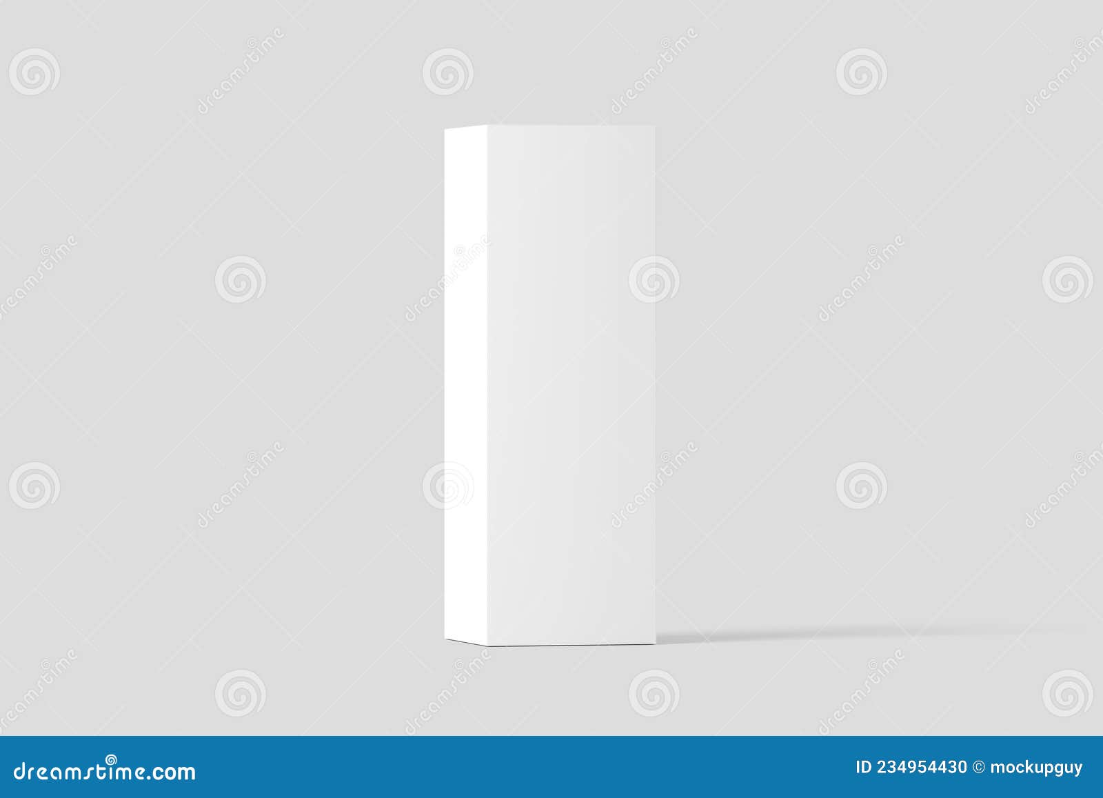 Long Rectangle Box White Blank Mockup Stock Illustration - Illustration ...