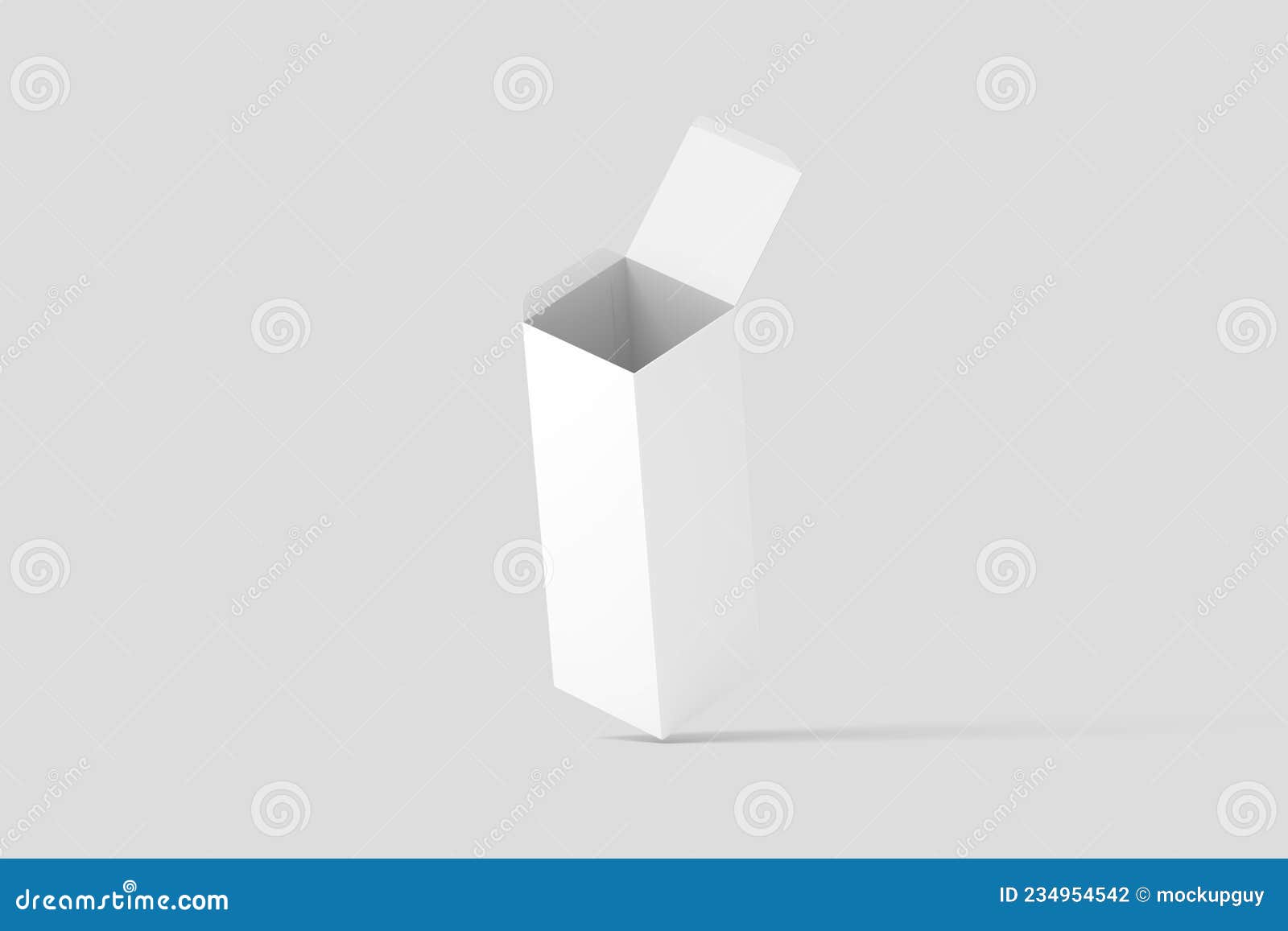 Long Rectangle Box White Blank Mockup Stock Illustration - Illustration ...