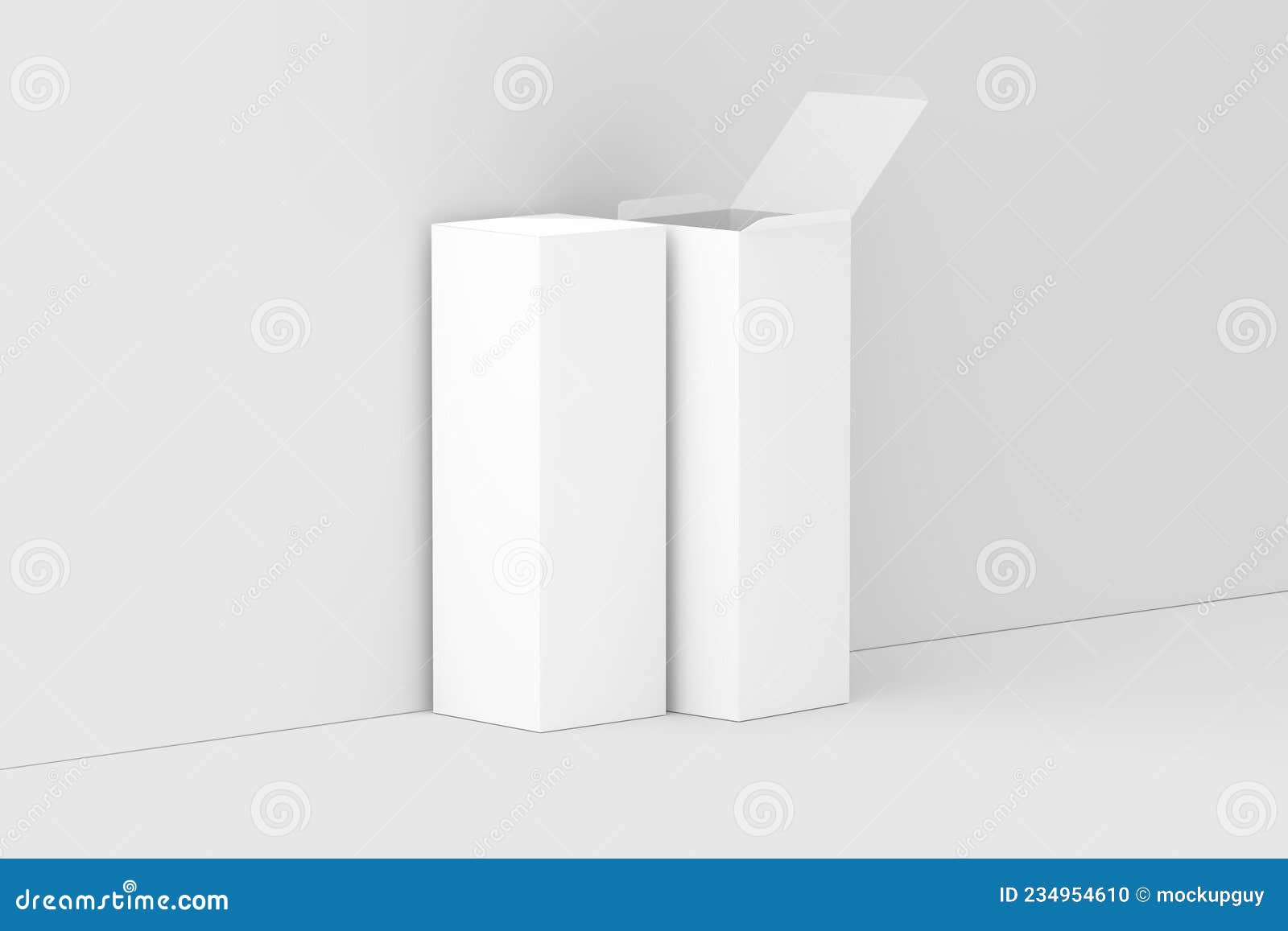 Long Rectangle Box White Blank Mockup Stock Illustration - Illustration ...