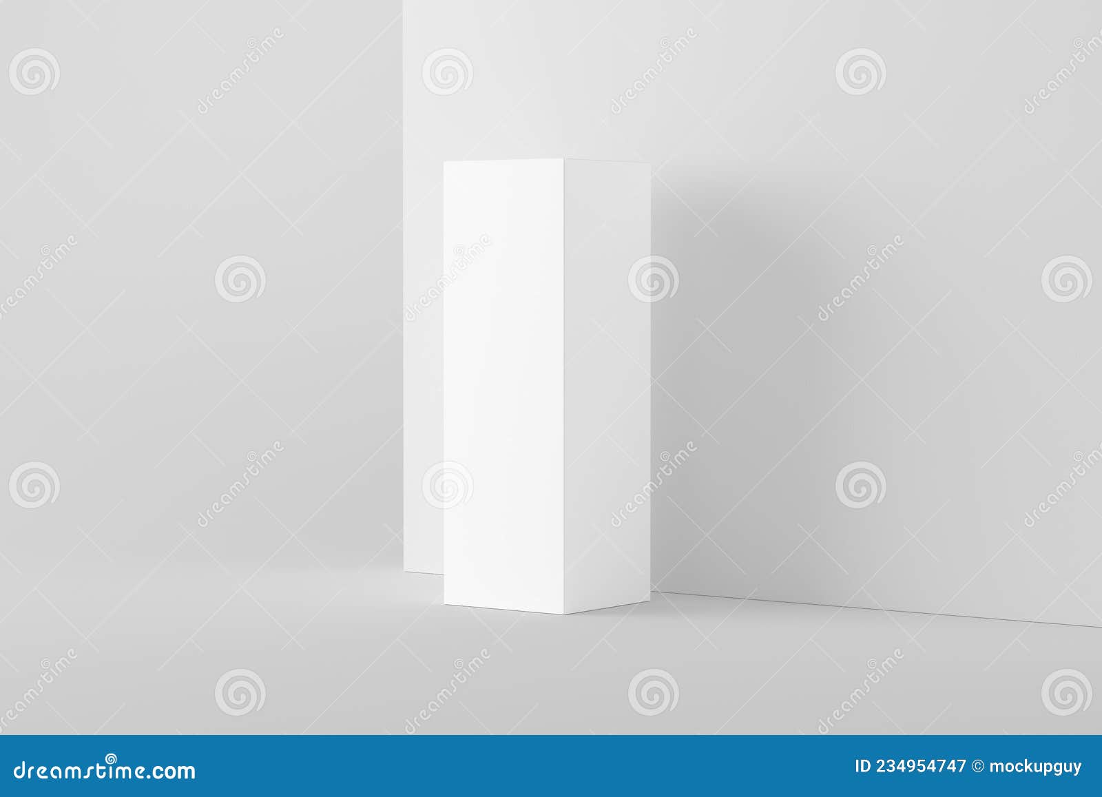 Long Rectangle Box White Blank Mockup Stock Illustration - Illustration ...
