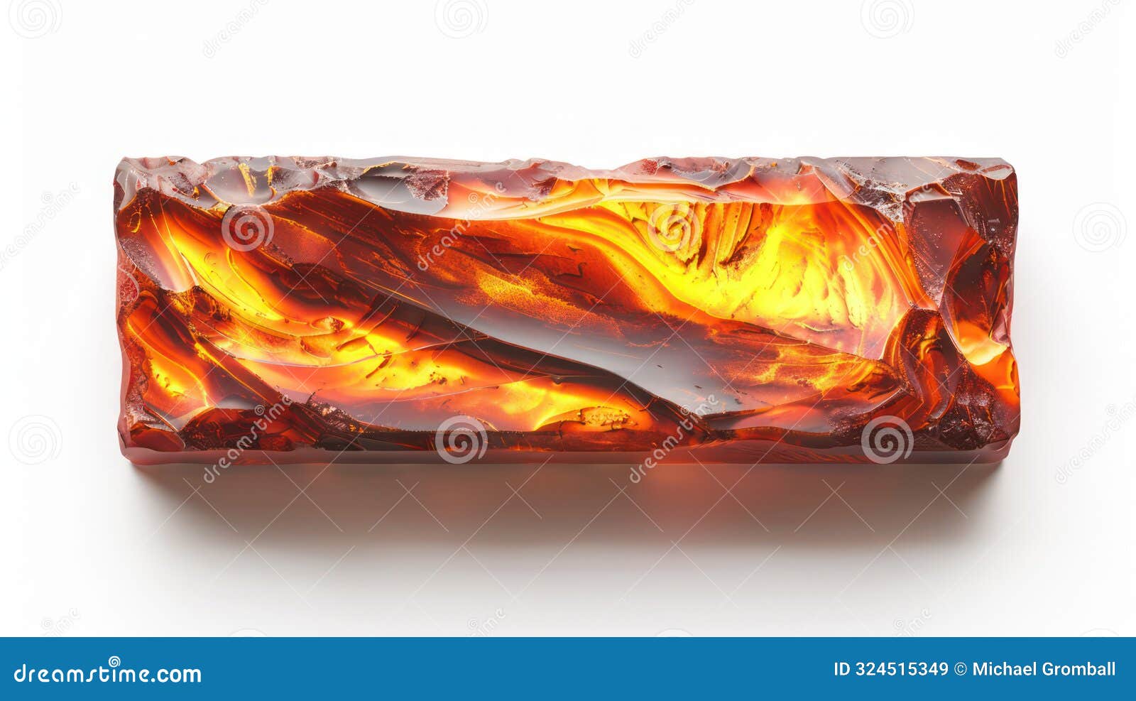 Long Rectangle Molten Lava Button Isolated on White Created with ...