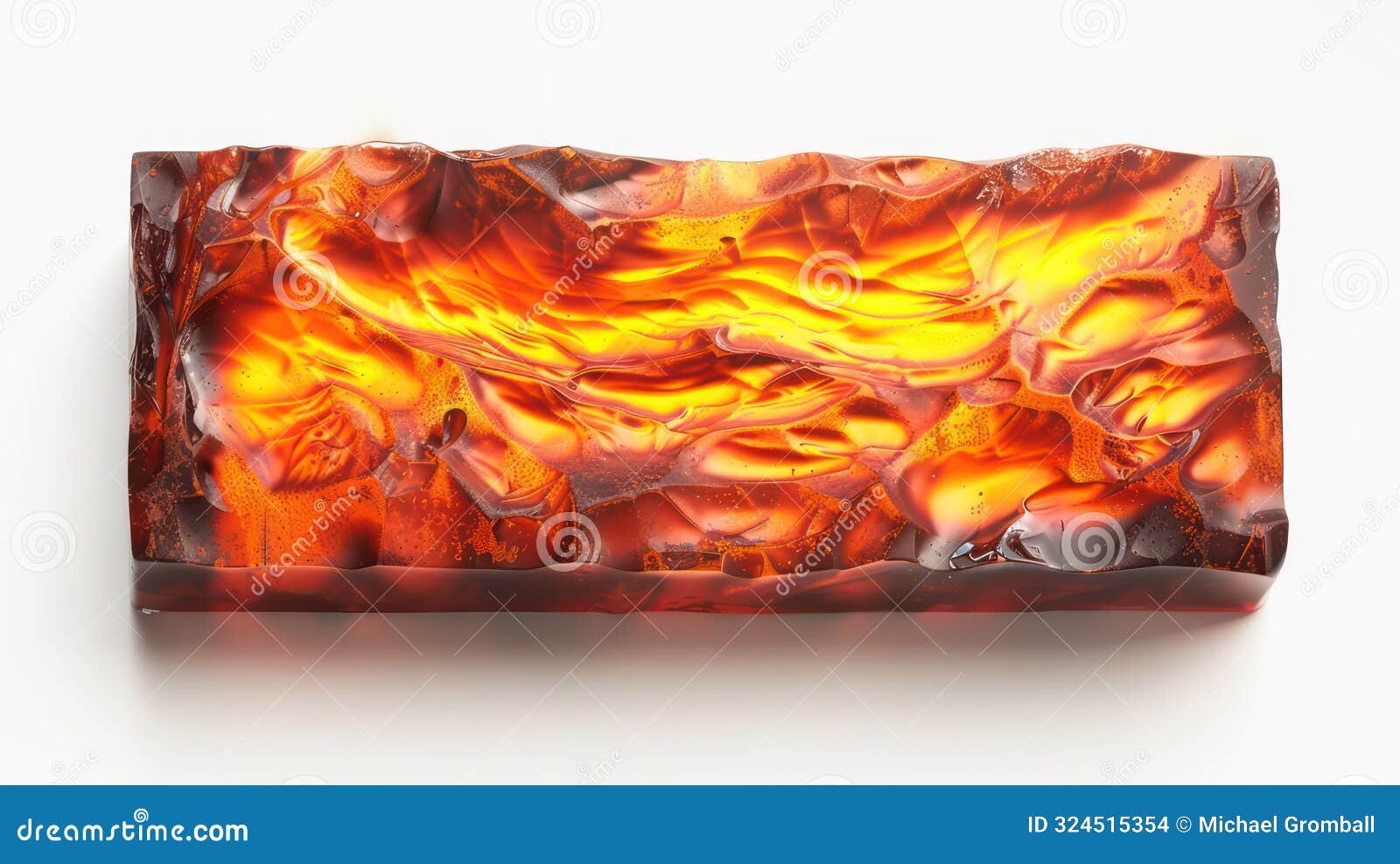 Long Rectangle Molten Lava Button Isolated on White Created with ...