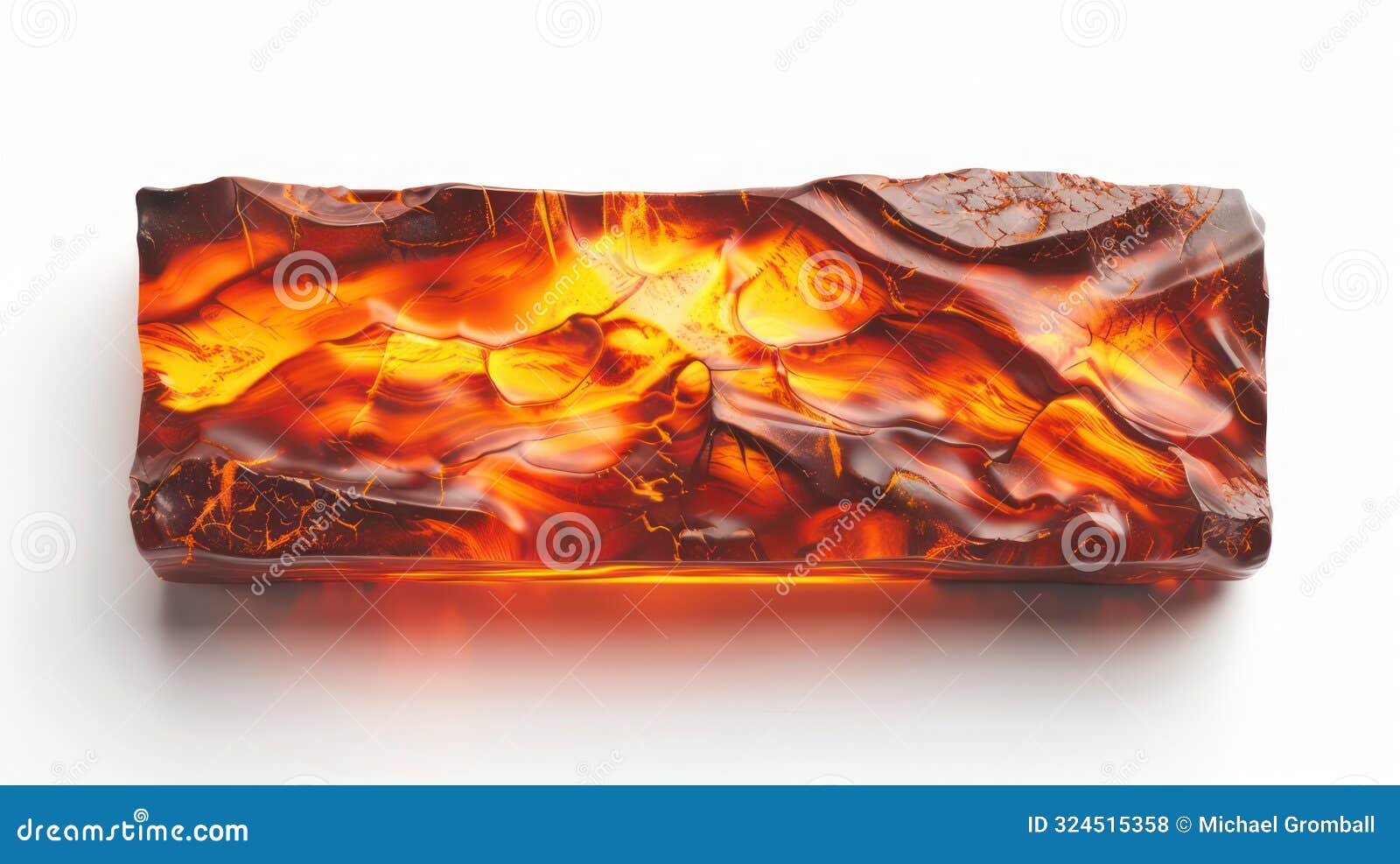 Long Rectangle Molten Lava Button Isolated on White Created with ...