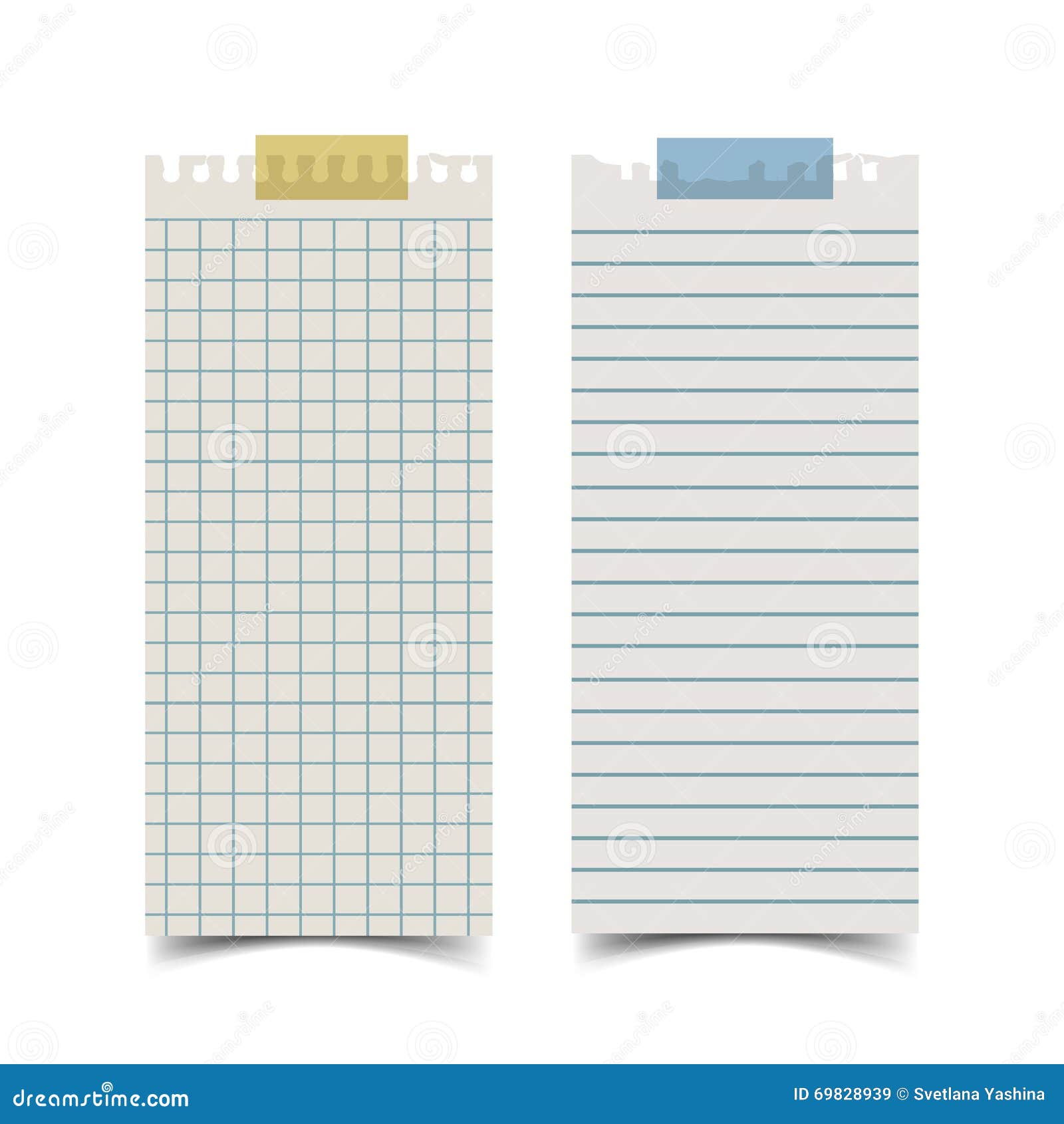 Long Rectangle Shape Blank Old Notepaper and for Note Something. Vector ...