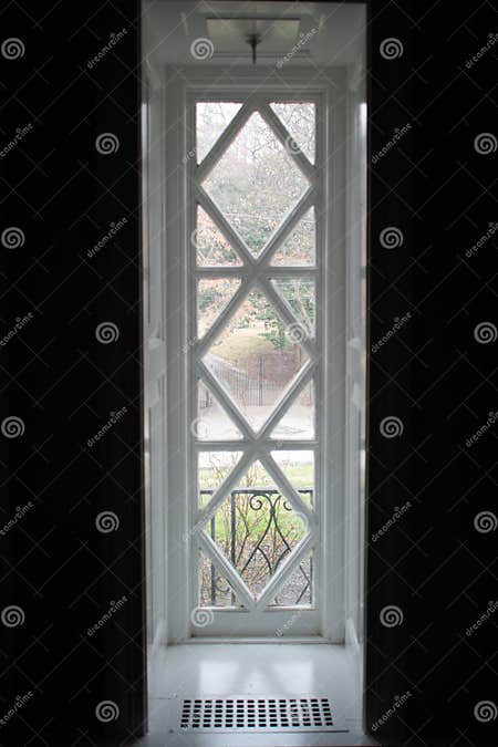 A Long Rectangular Window with a Diamond Pattern Stock Image - Image of ...