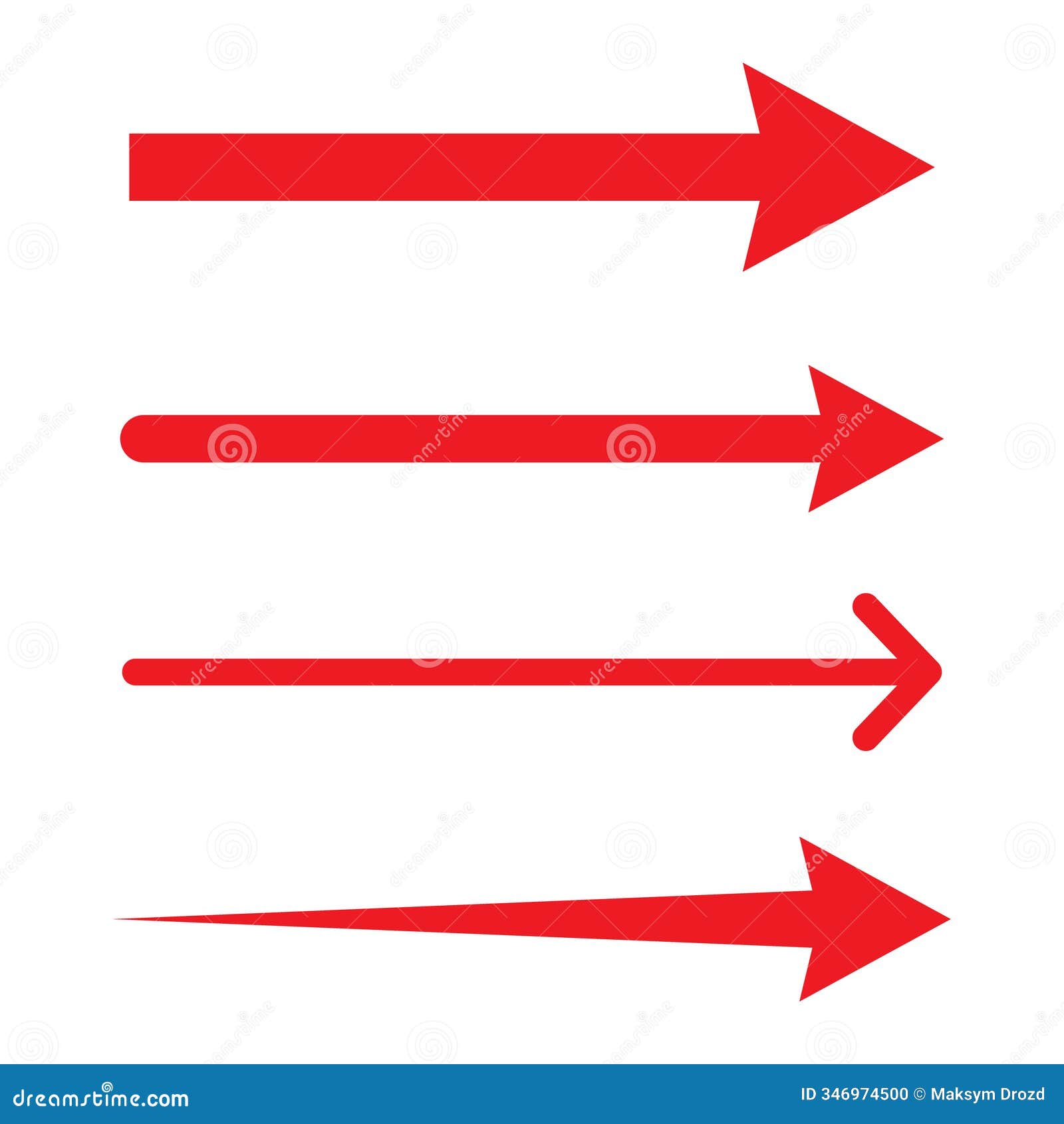 Long red arrow icons stock illustration. Illustration of white - 346974500