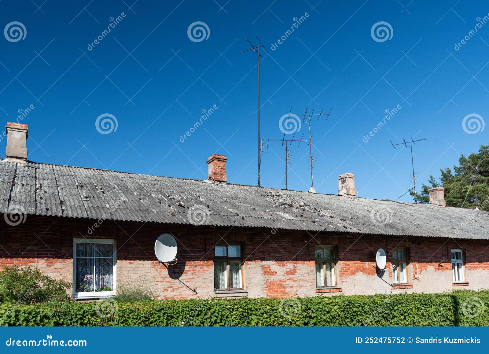 A Long, Red Brick House, Staicele, Latvia Stock Photo - Image of travel ...