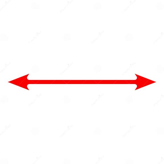 Long Red Double Arrow, Pointer. Vector Illustration. Stock Illustration ...