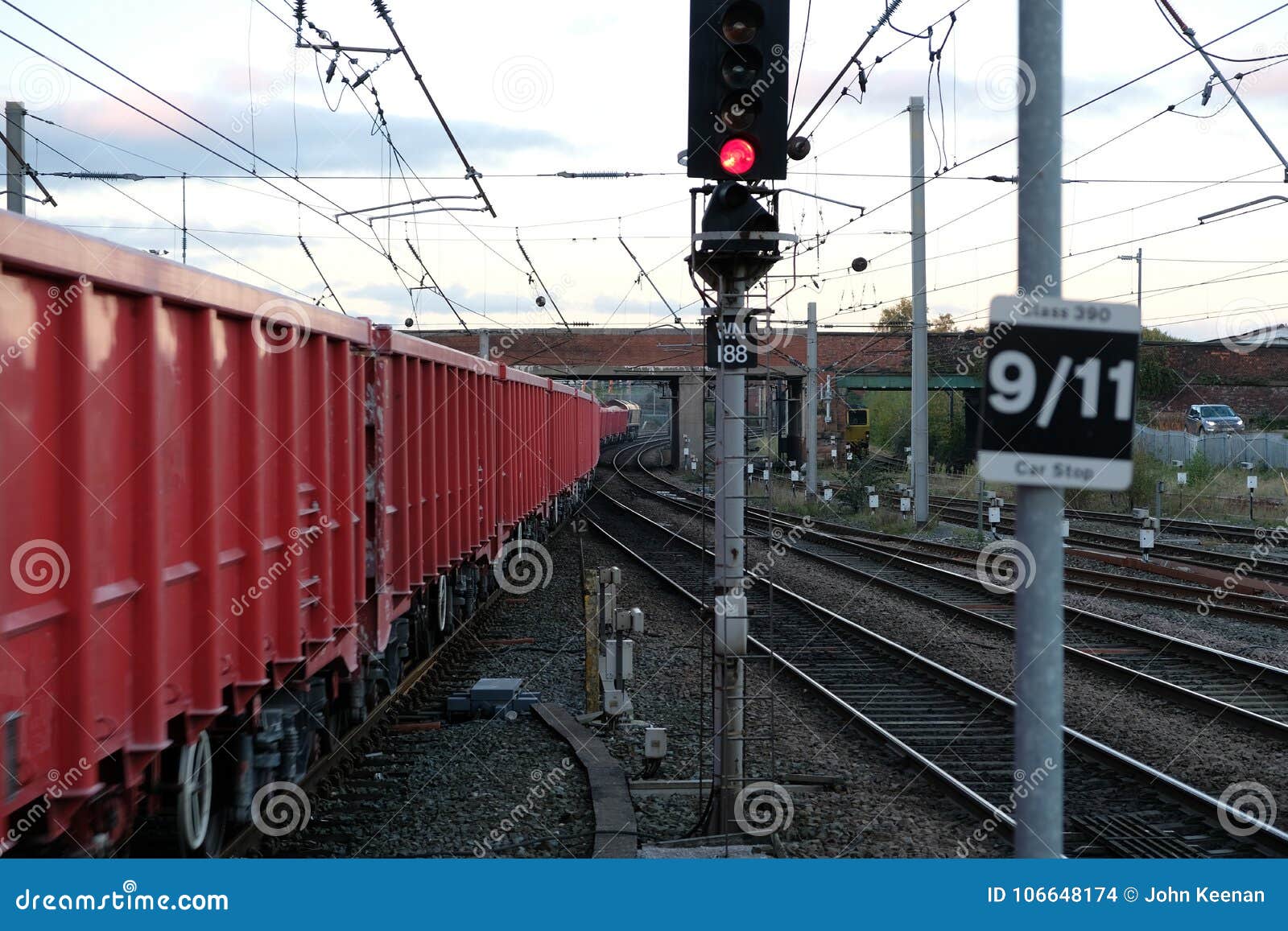 A long red freight train stock photo. Image of transportation - 106648174