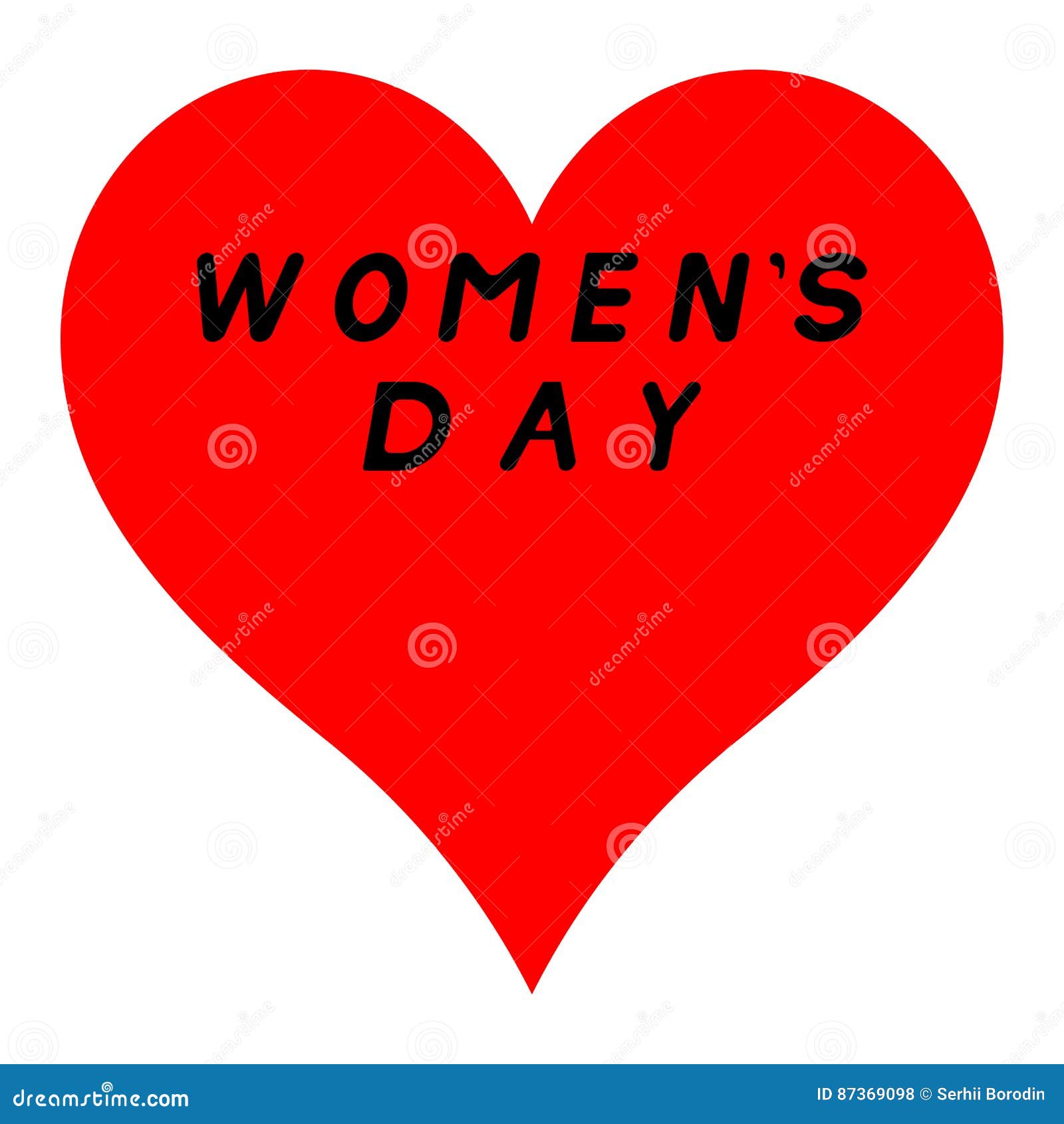 Long Red Heart for Womens Day with Black Path and a Black Fill Caption ...