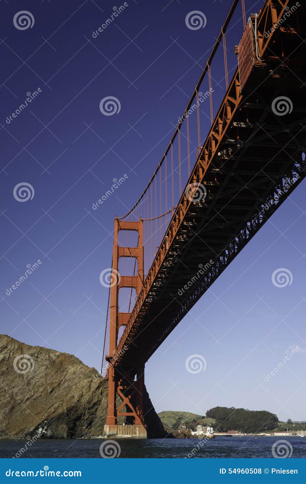 Long Red Span of Golden Gate Bridge Stock Photo - Image of nature ...