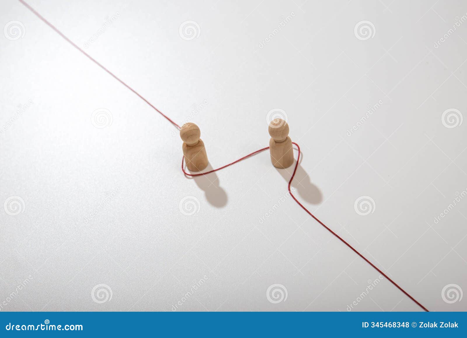 Long Red Thread on a White Background. Red Rope Stock Photo - Image of ...