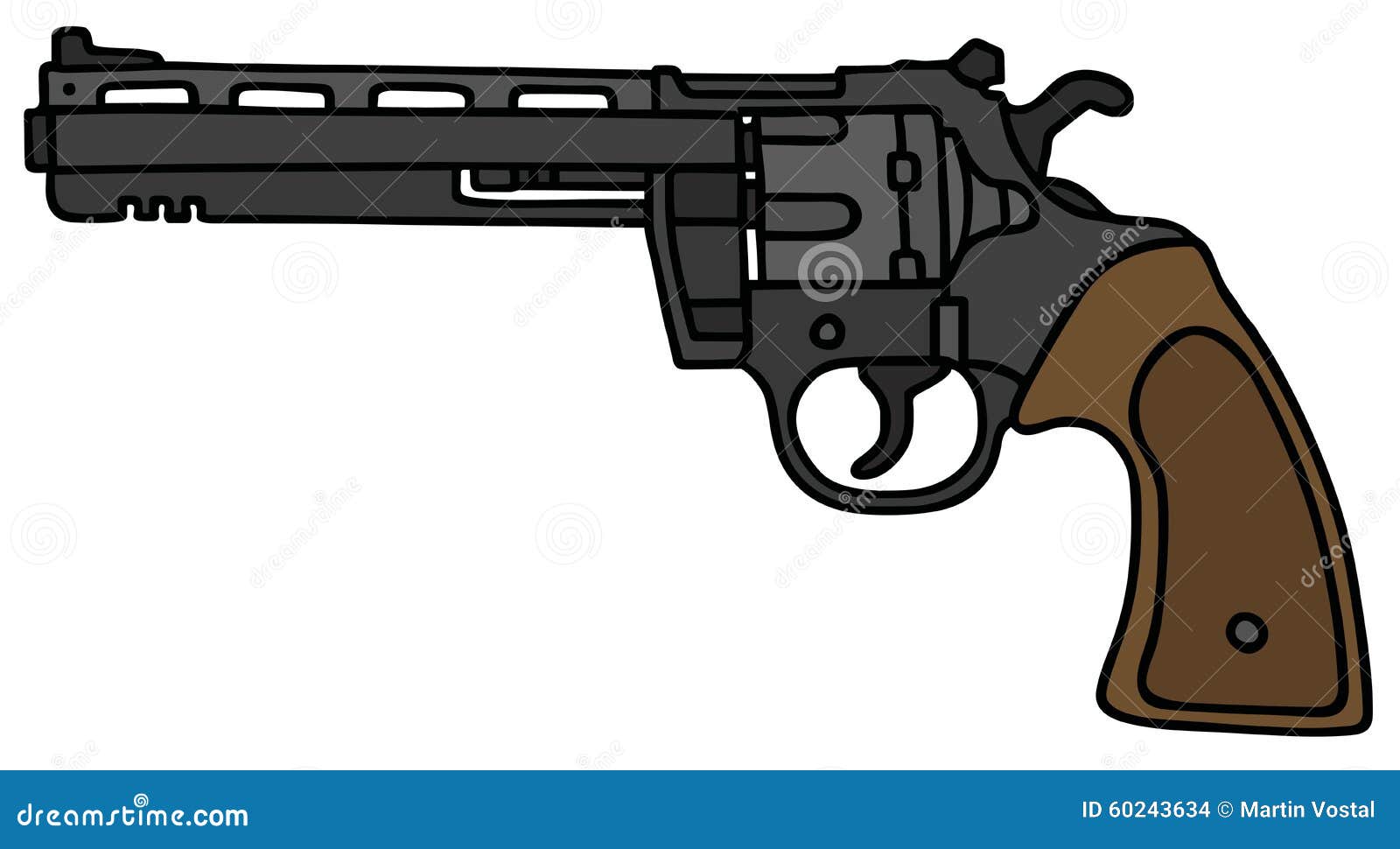 Long revolver stock vector. Illustration of steel, revolver - 60243634