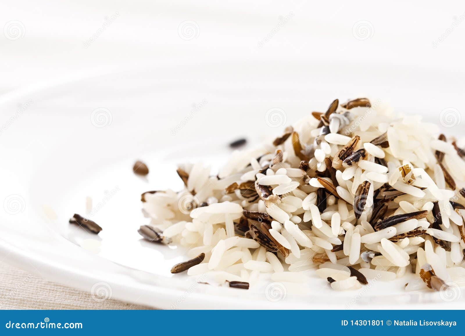 Long Rice Mixed with Wild Rice Stock Image - Image of food, cereal ...