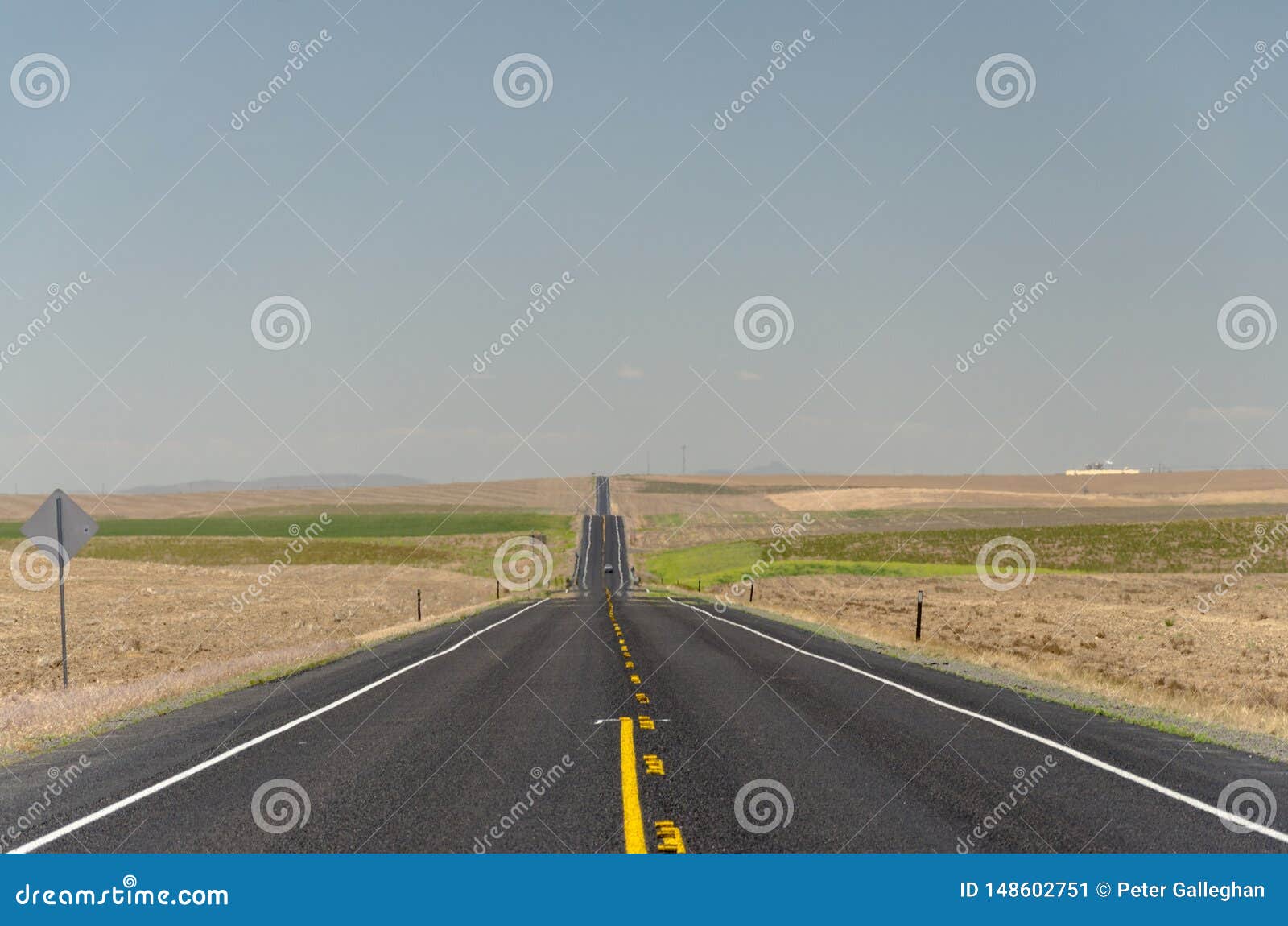Long Road into the Distance with Farm Land Stock Image - Image of land ...