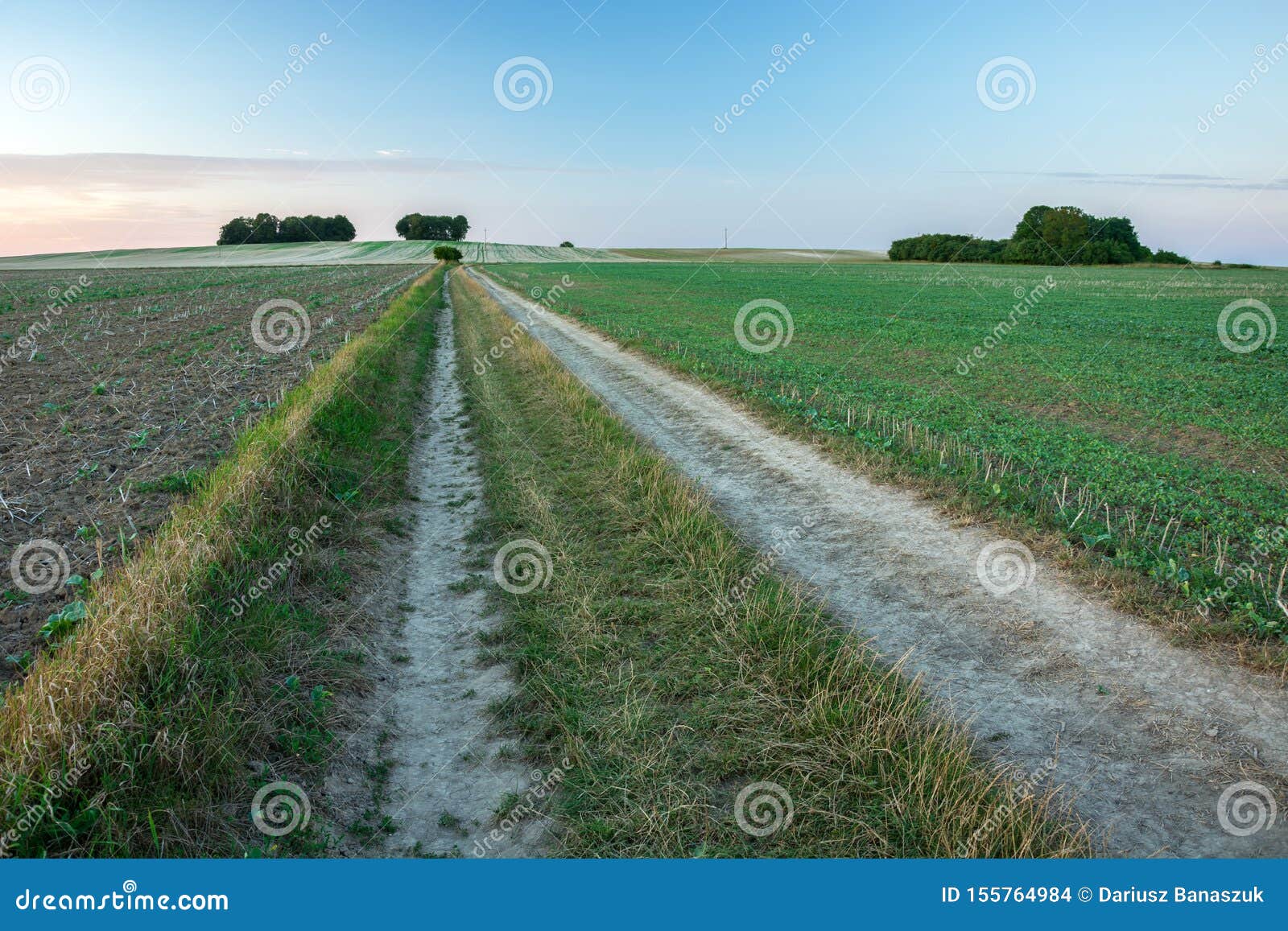 A Long Road through the Fields Stock Photo - Image of line, hill: 155764984
