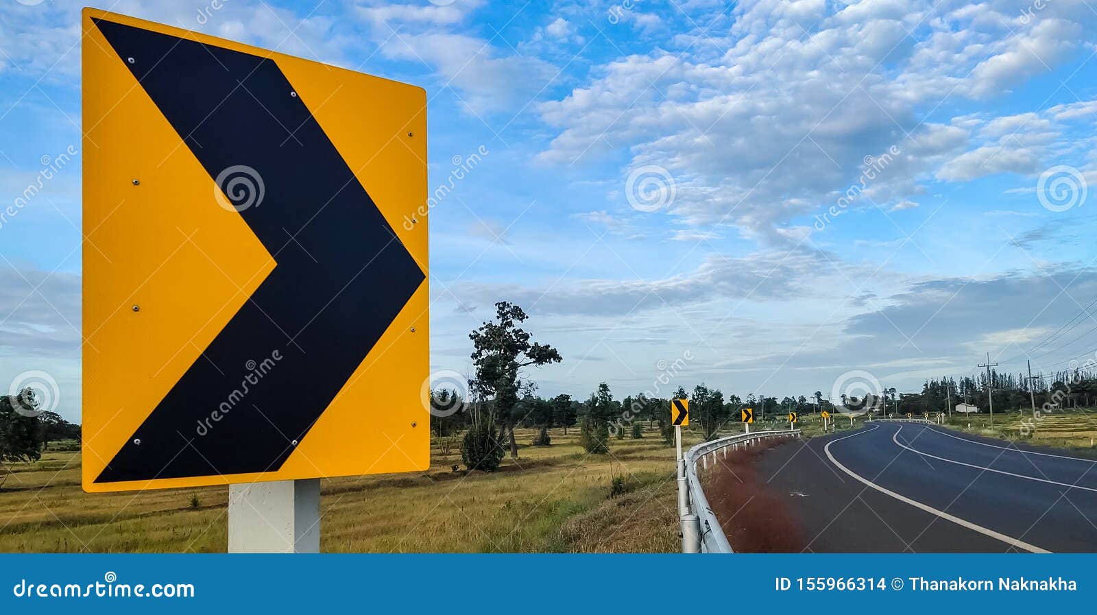 Long Road when Looking Forward Sign Indicating Driver To Know the Path ...