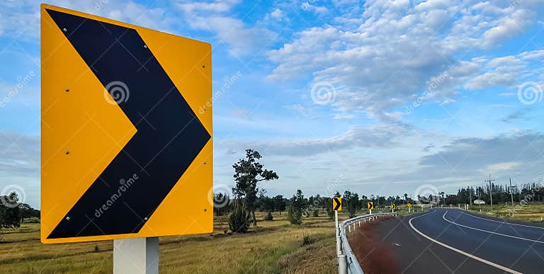 Long Road when Looking Forward Sign Indicating Driver To Know the Path ...