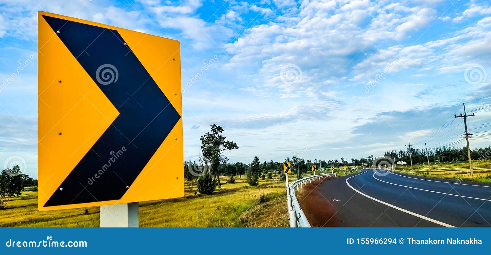 Long Road when Looking Forward Sign Indicating Driver To Know the Path ...