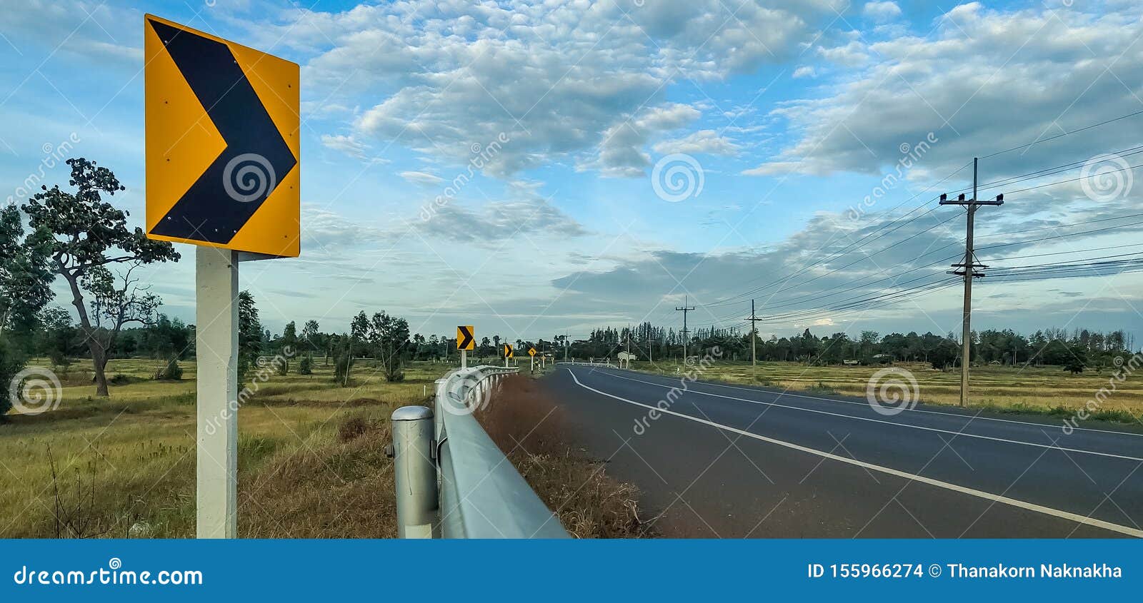 Long Road when Looking Forward Sign Indicating Driver To Know the Path ...